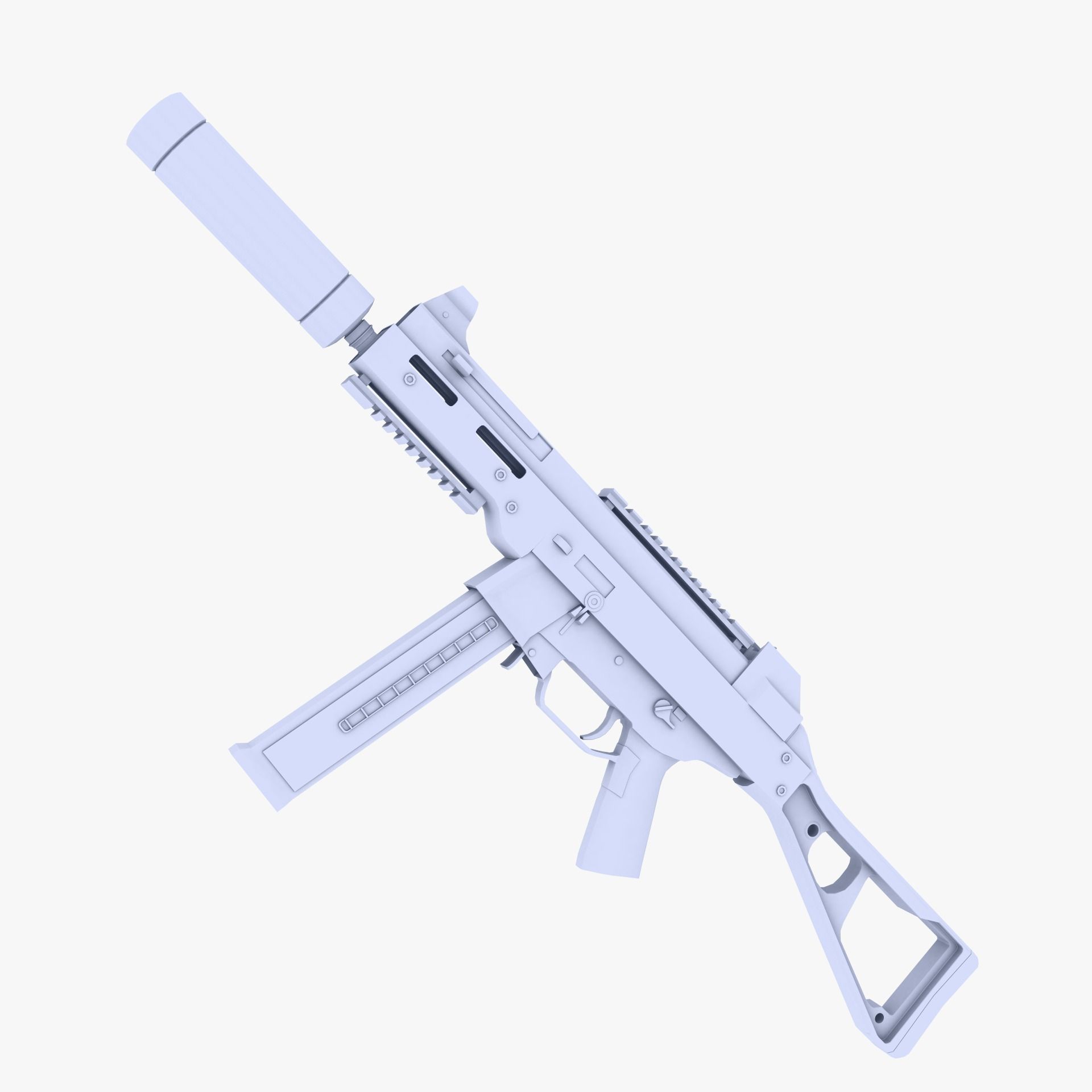 3D model UMP 45 Submachine Gun Supressed 2 VR / AR / low-poly | CGTrader