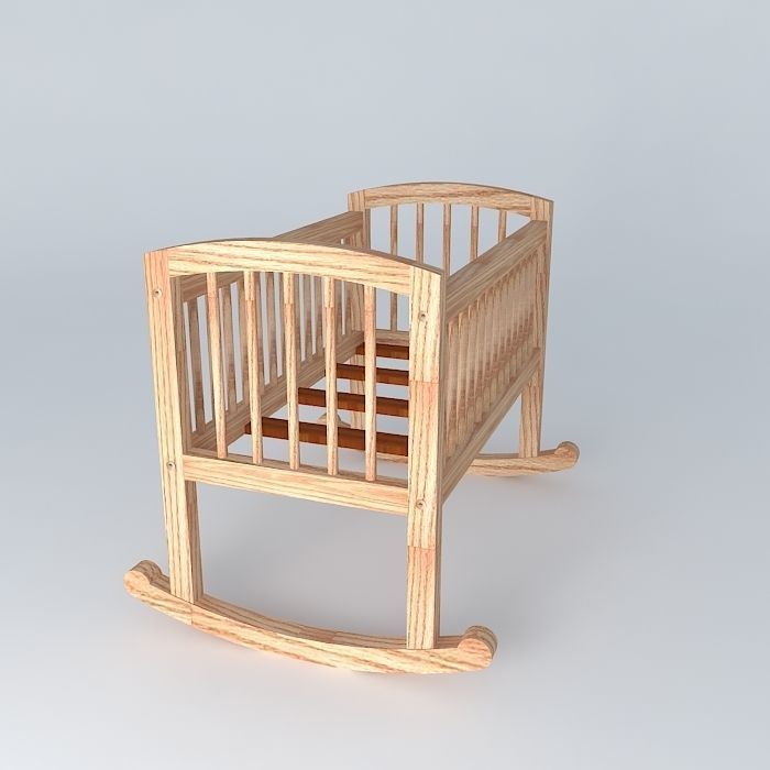 Cradle wooden baby free 3D model | CGTrader