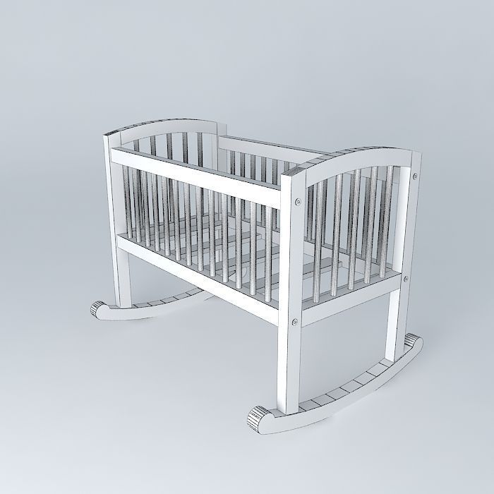 Cradle wooden baby free 3D model | CGTrader