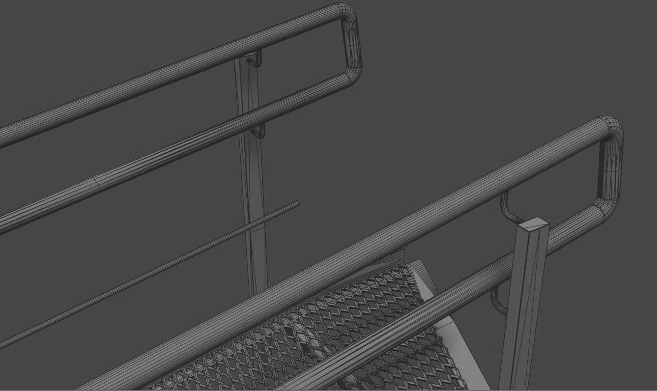 Ramp with rail 3D model | CGTrader