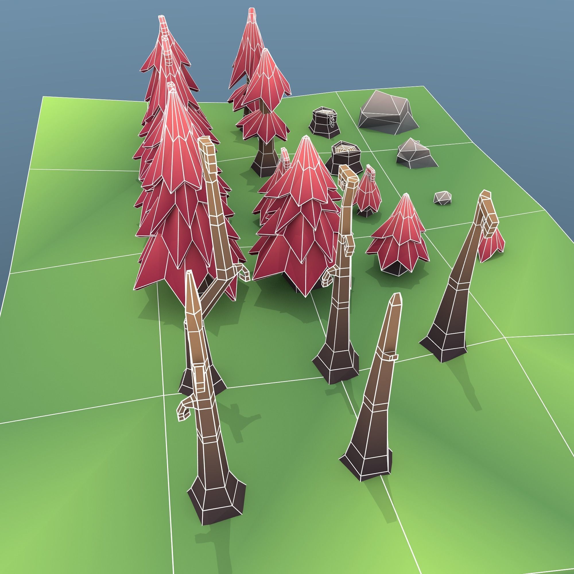 3D model Low poly tree package VR / AR / low-poly | CGTrader