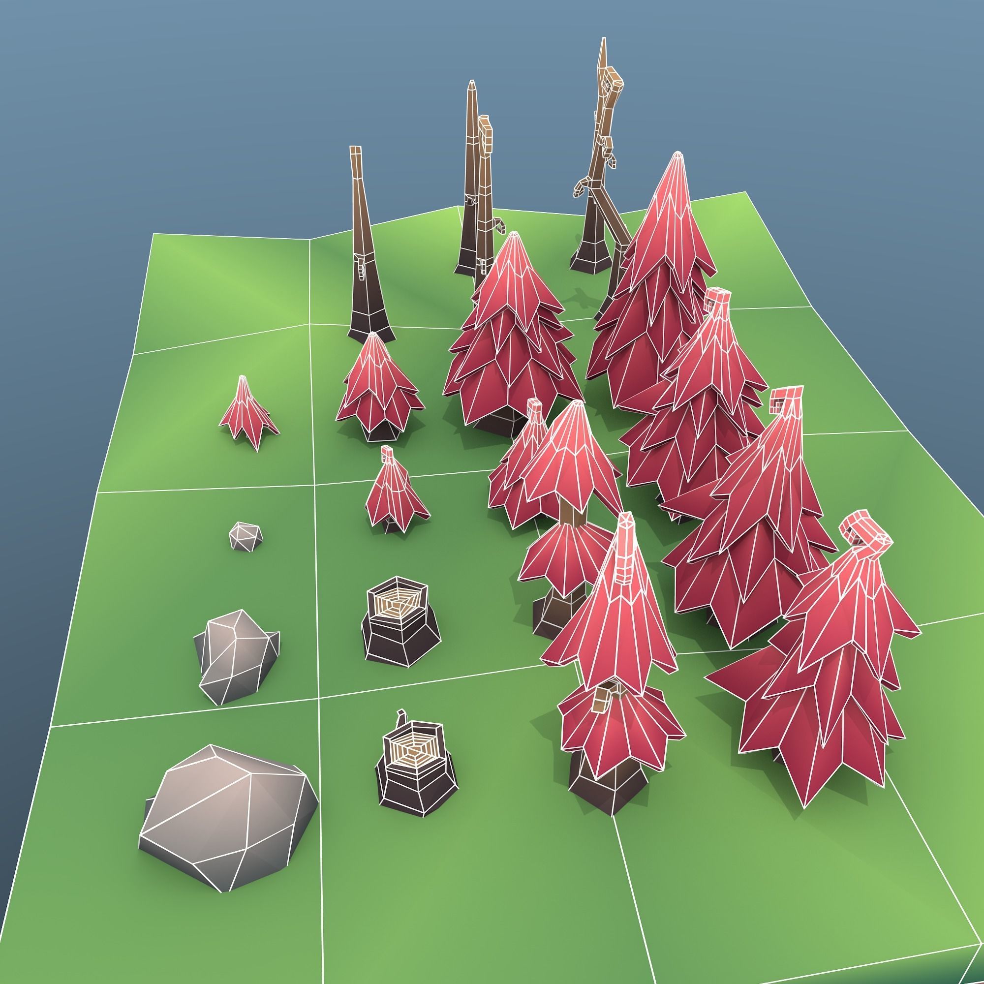 3D model Low poly tree package VR / AR / low-poly | CGTrader