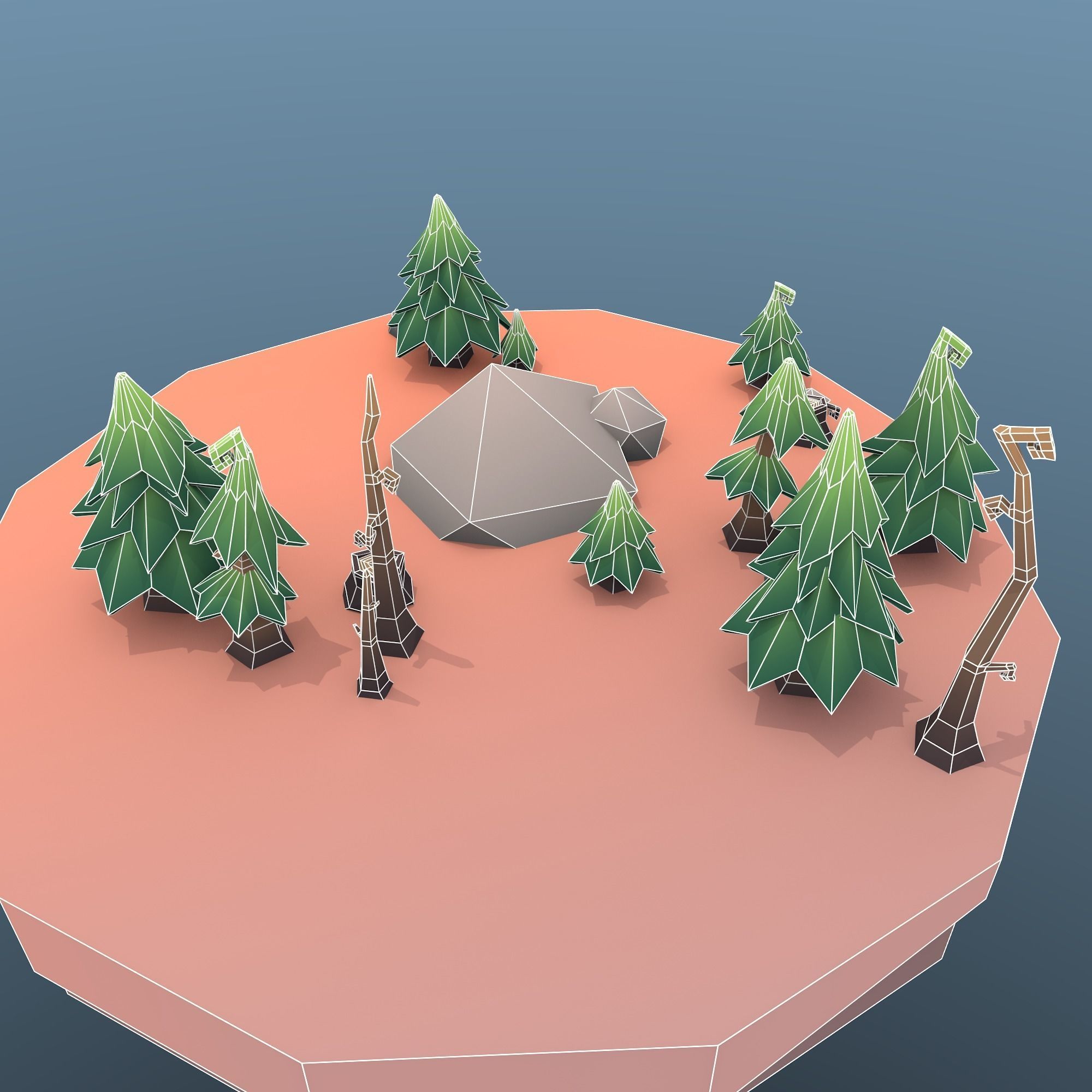3D model Low poly tree package VR / AR / low-poly | CGTrader
