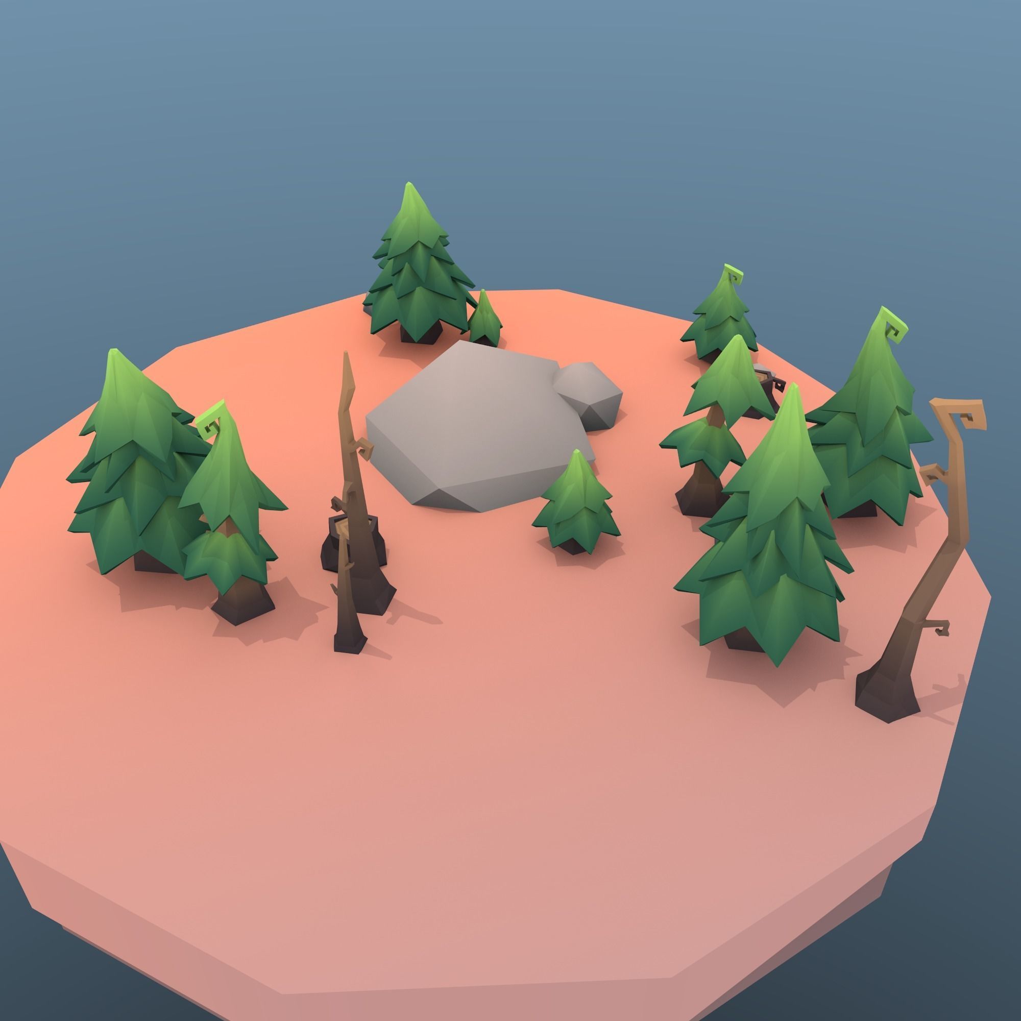 3D model Low poly tree package VR / AR / low-poly | CGTrader