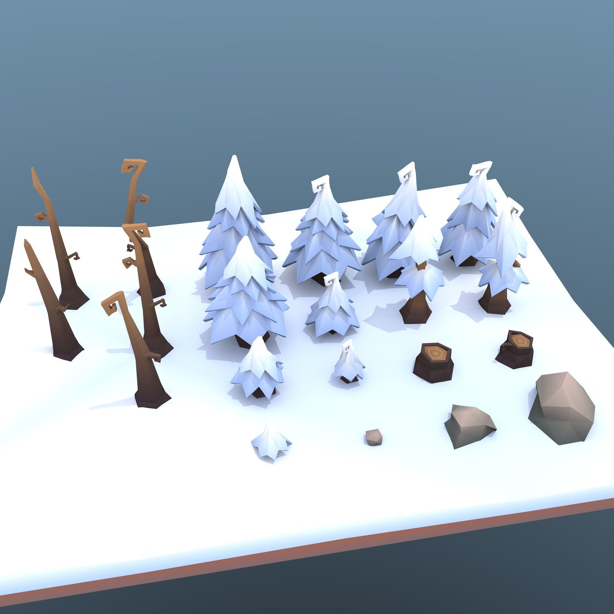 3D model Low poly tree package VR / AR / low-poly | CGTrader