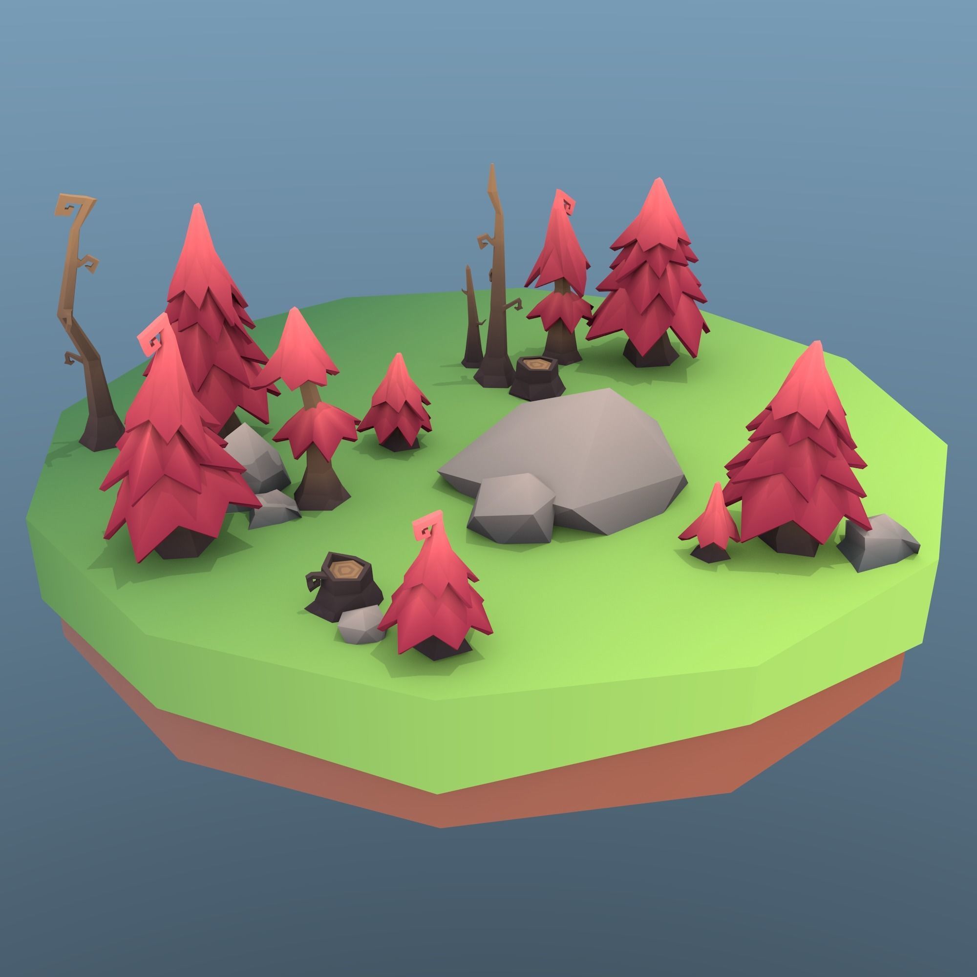 3D model Low poly tree package VR / AR / low-poly | CGTrader
