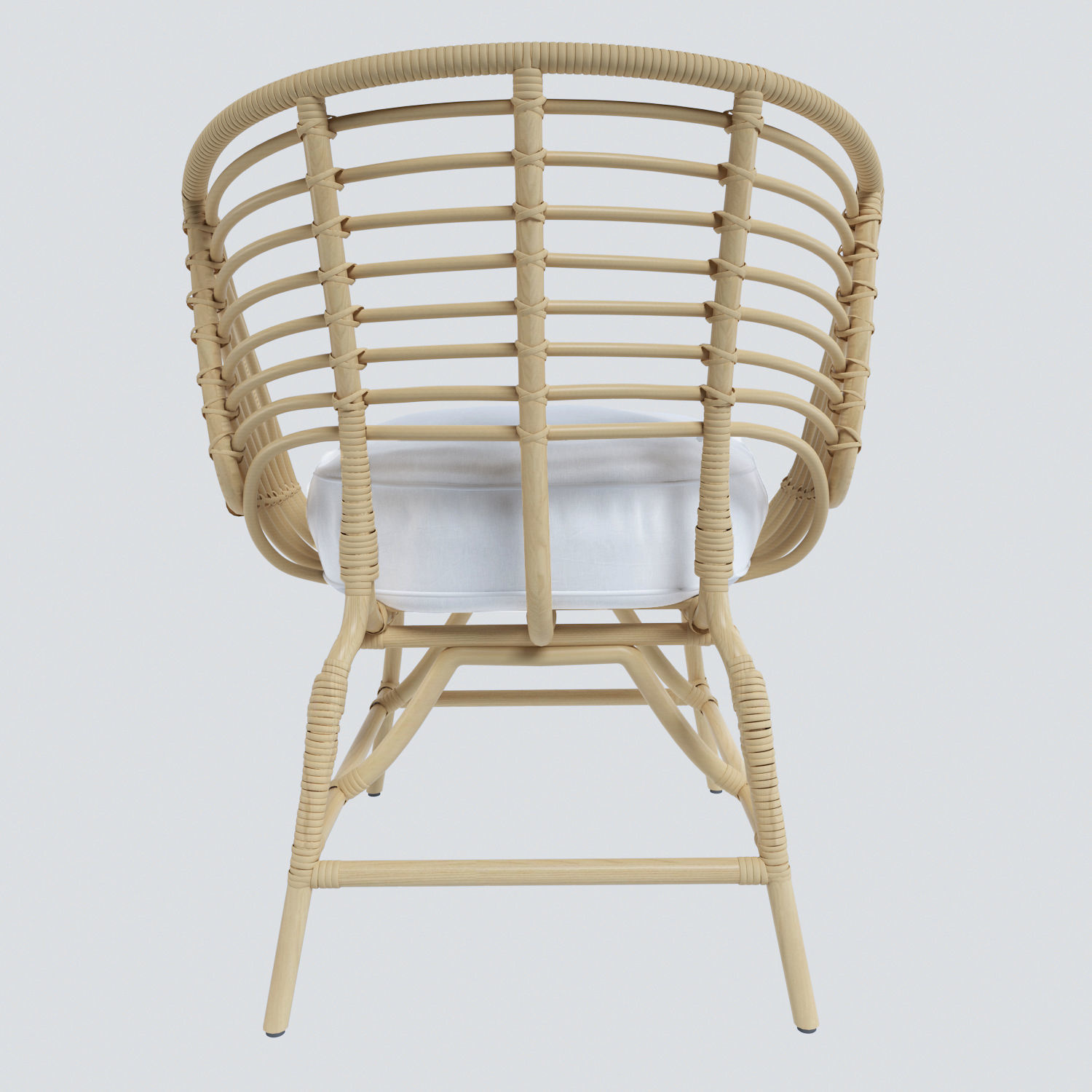 BuskboArmchair rattan lounge chair with cushion 3D model | CGTrader