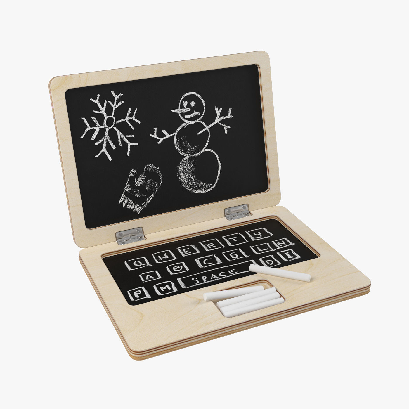 Wooden laptop chalkboard 3D model | CGTrader