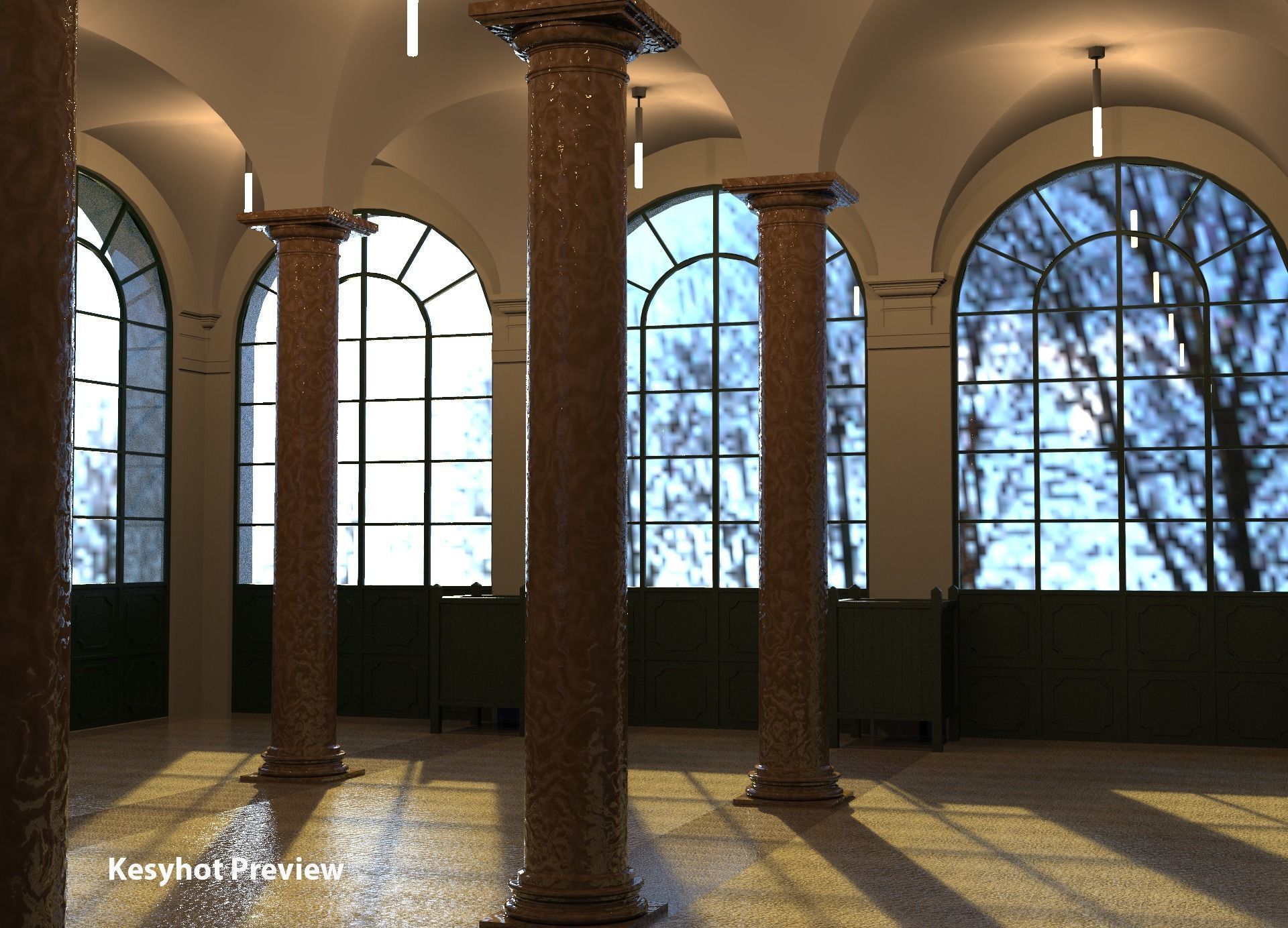 Column Hall 3D model | CGTrader