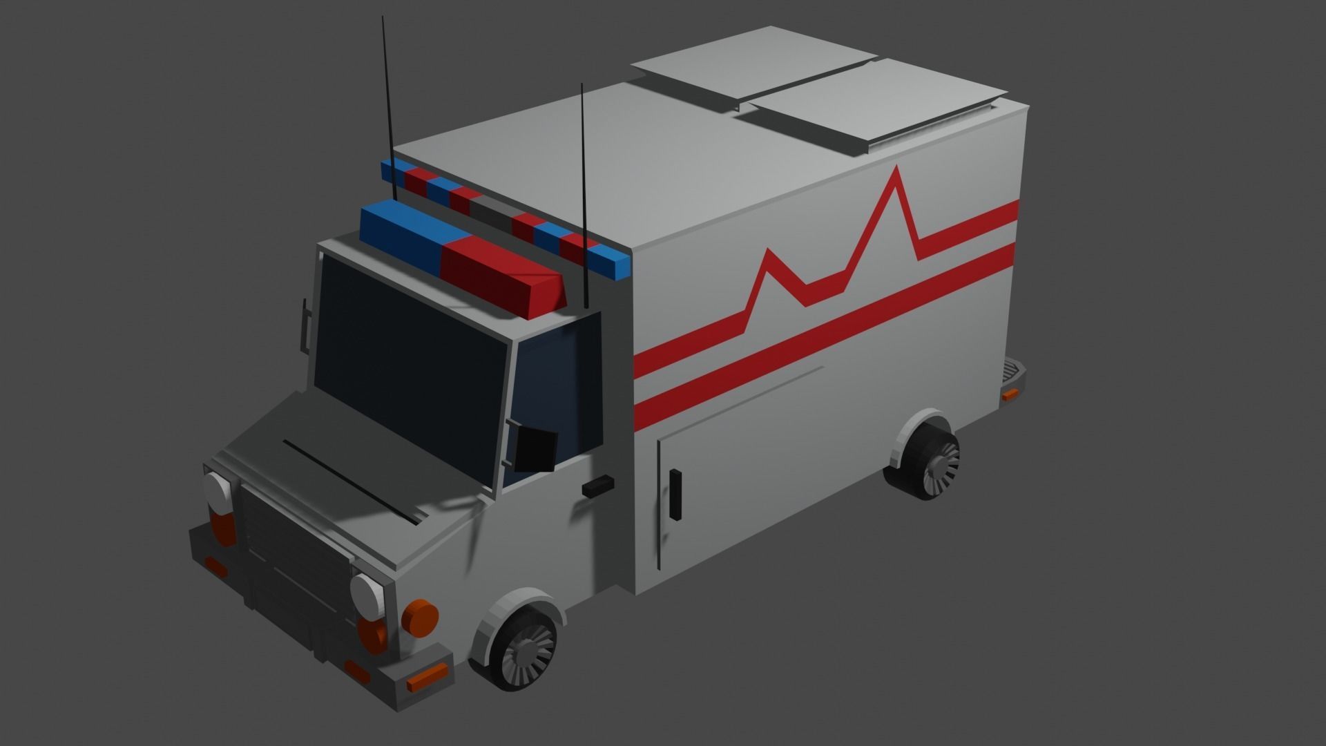 Ambulance stylized low poly free 3D model | CGTrader
