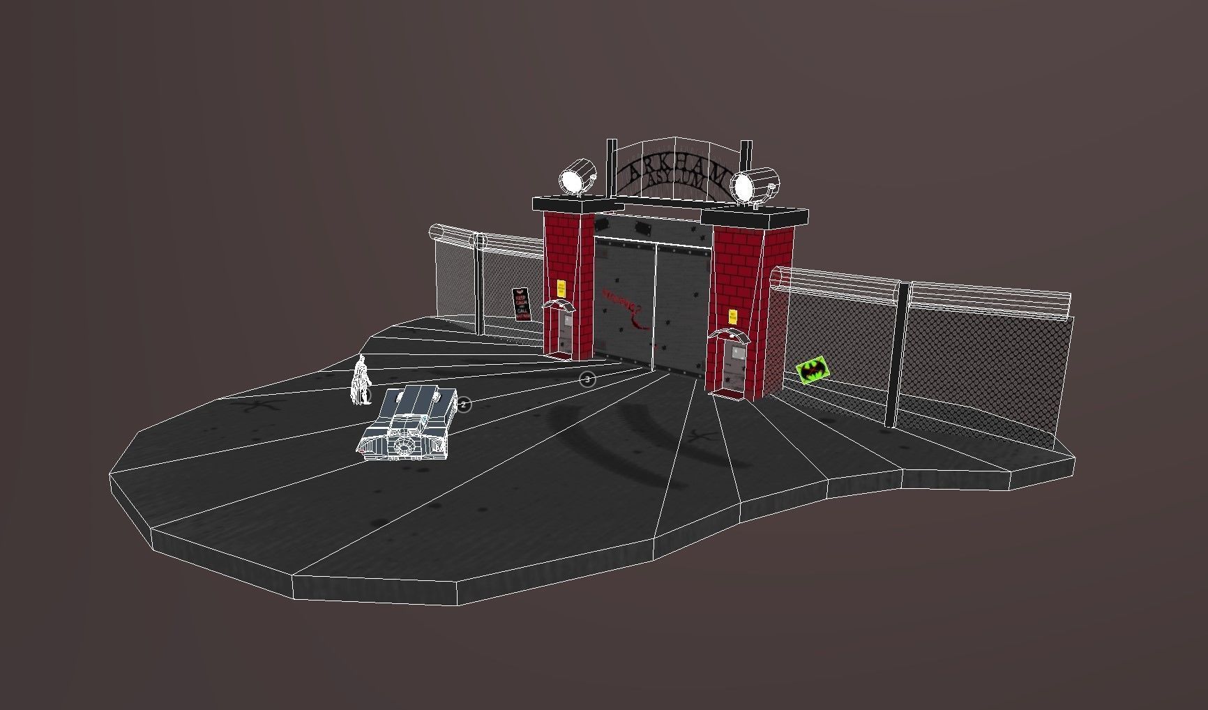 3D model Gate of the Arkham Asylum VR / AR / low-poly | CGTrader