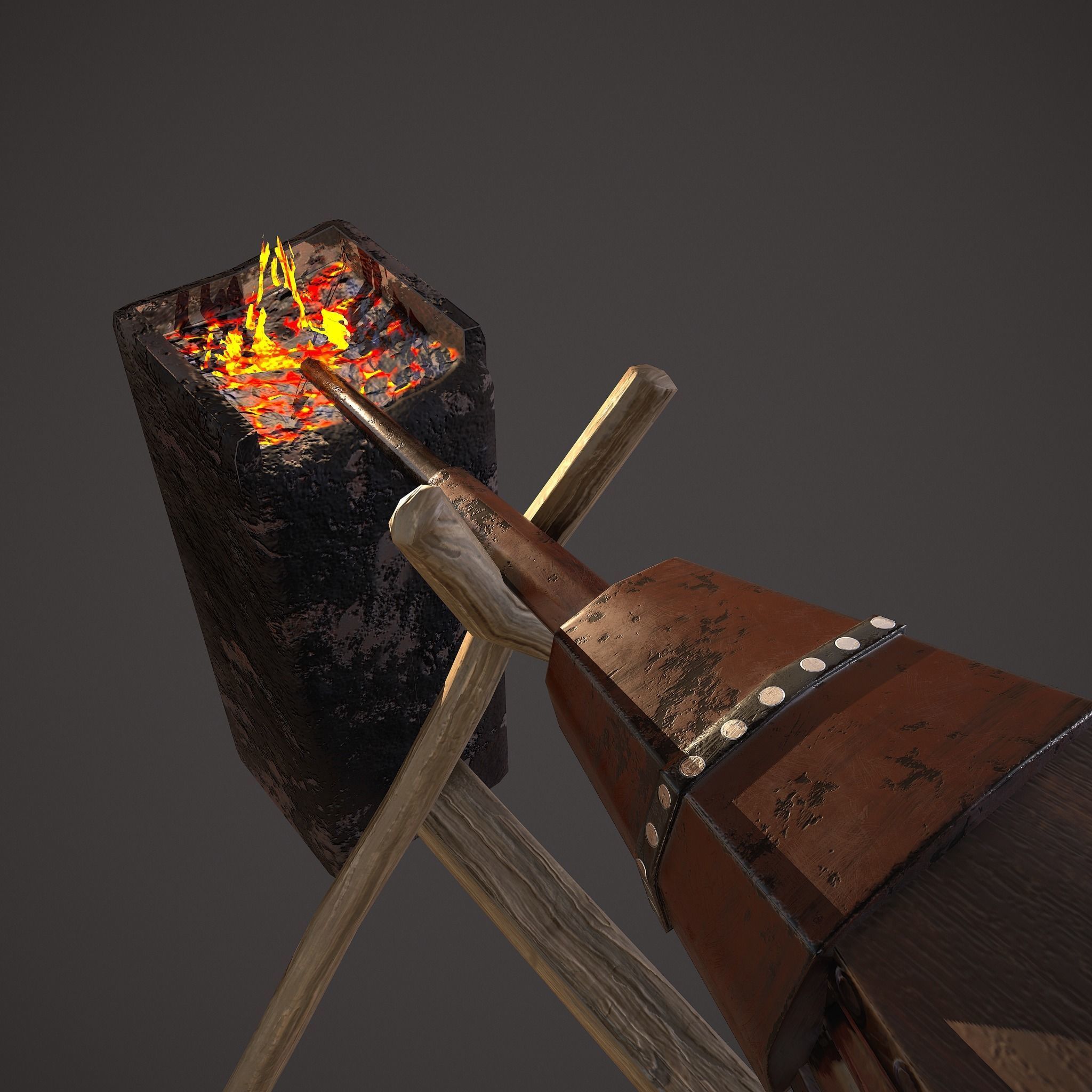 3D model Medieval Bellows VR / AR / low-poly rigged animated | CGTrader
