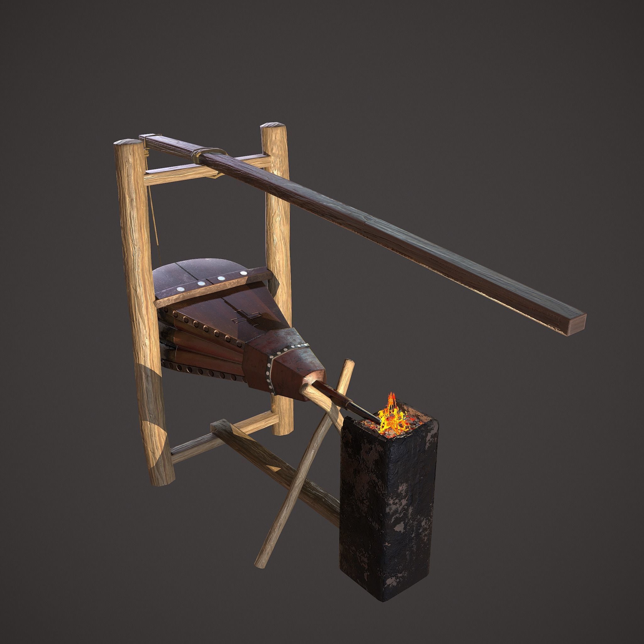 3D model Medieval Bellows VR / AR / low-poly rigged animated | CGTrader