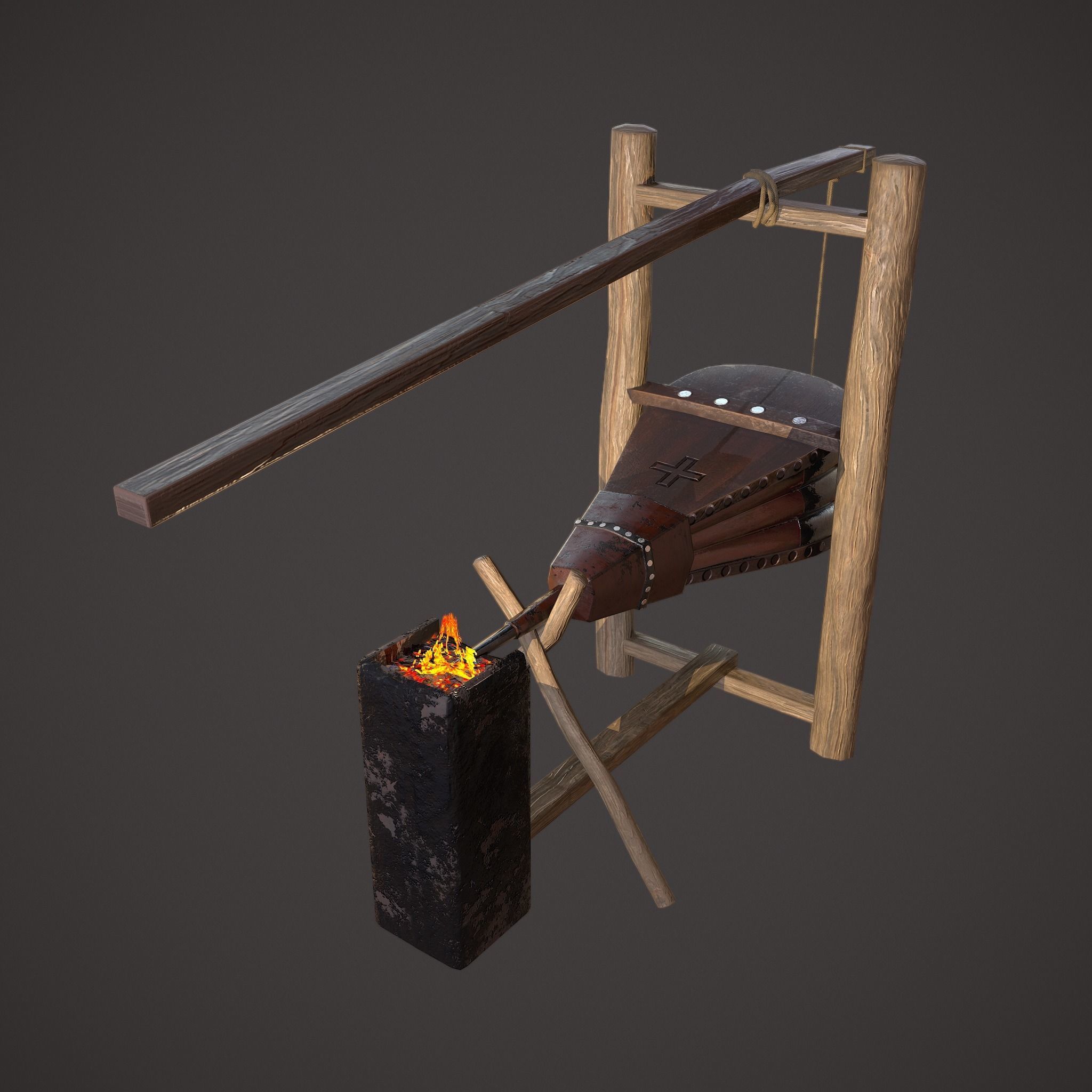 3D model Medieval Bellows VR / AR / low-poly rigged animated | CGTrader