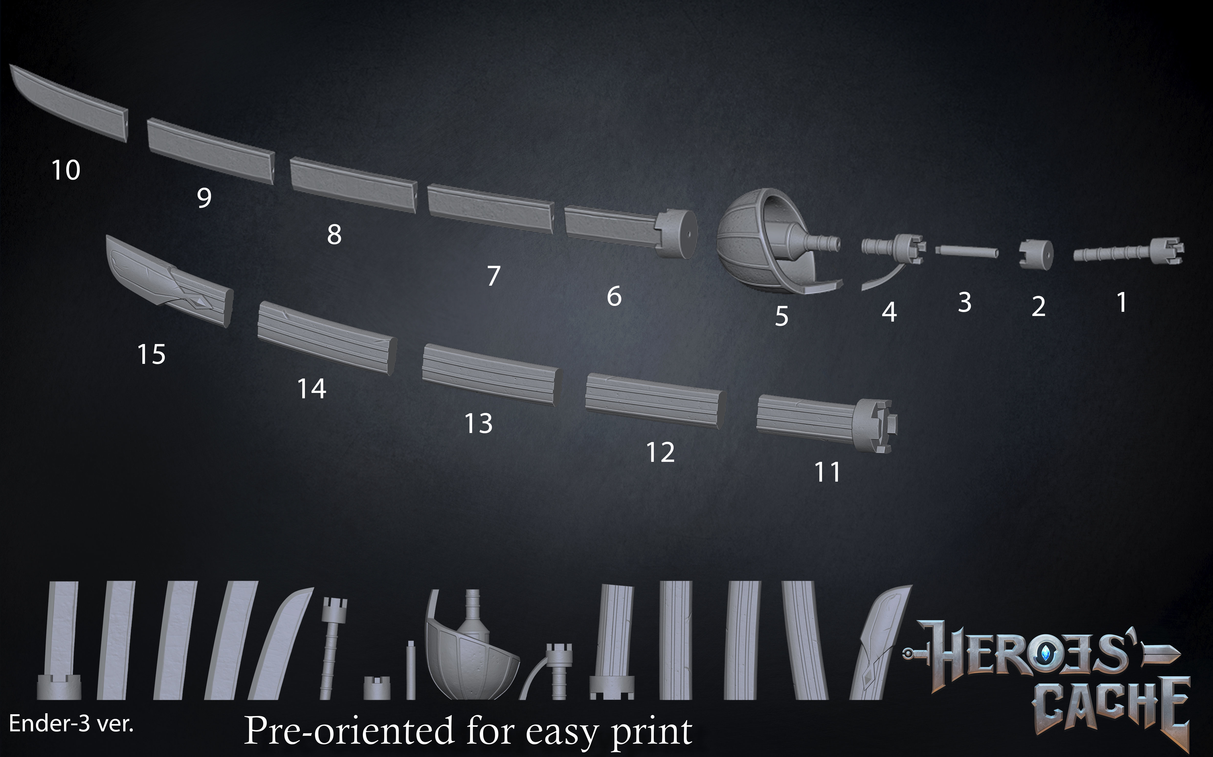 Monster Hunter World - Imperial Shimmer Longsword 3D model 3D printable ...