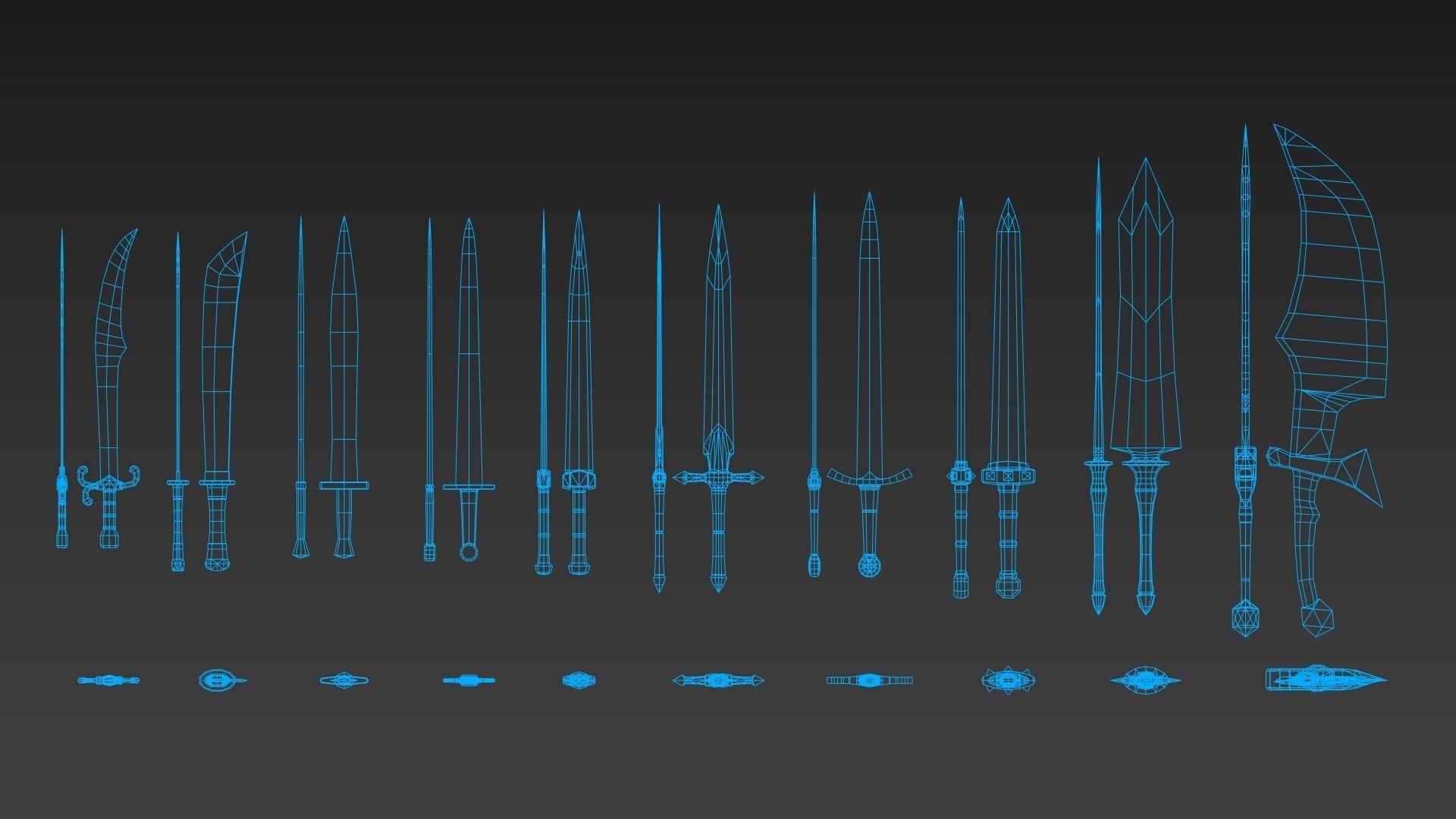 3D model Low Poly Low Res Sword Asset Pack VR / AR / low-poly | CGTrader