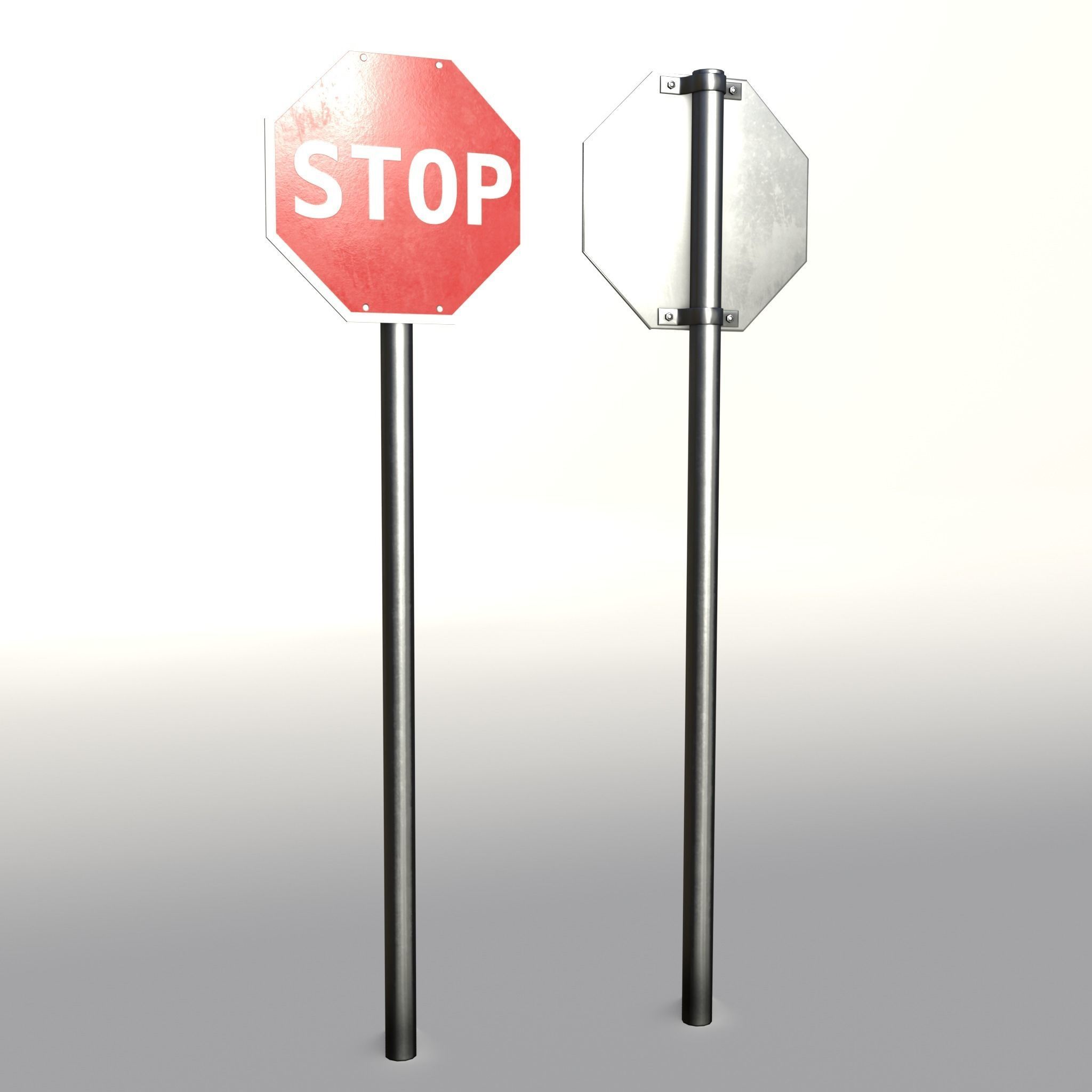 3D model Game-ready Stop sign clean Unity Unreal Engine VR / AR / low ...