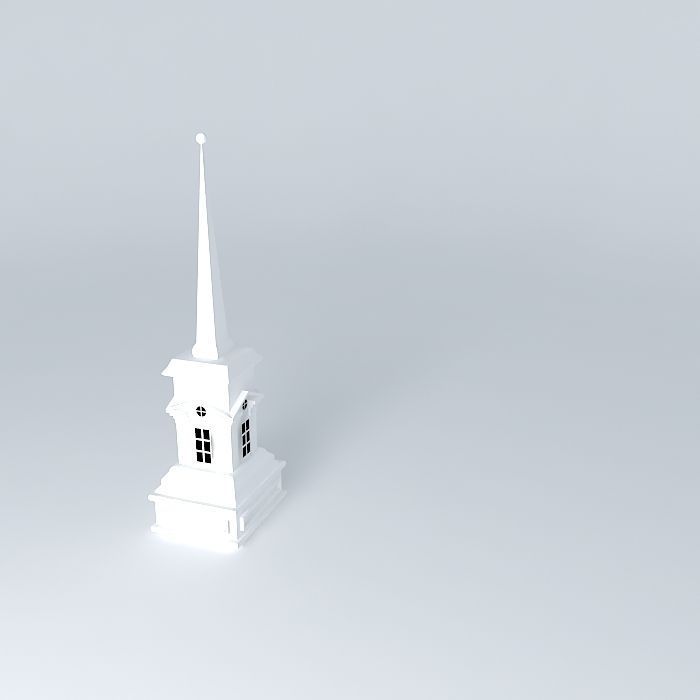 Tower 2 church steeple free 3D model | CGTrader