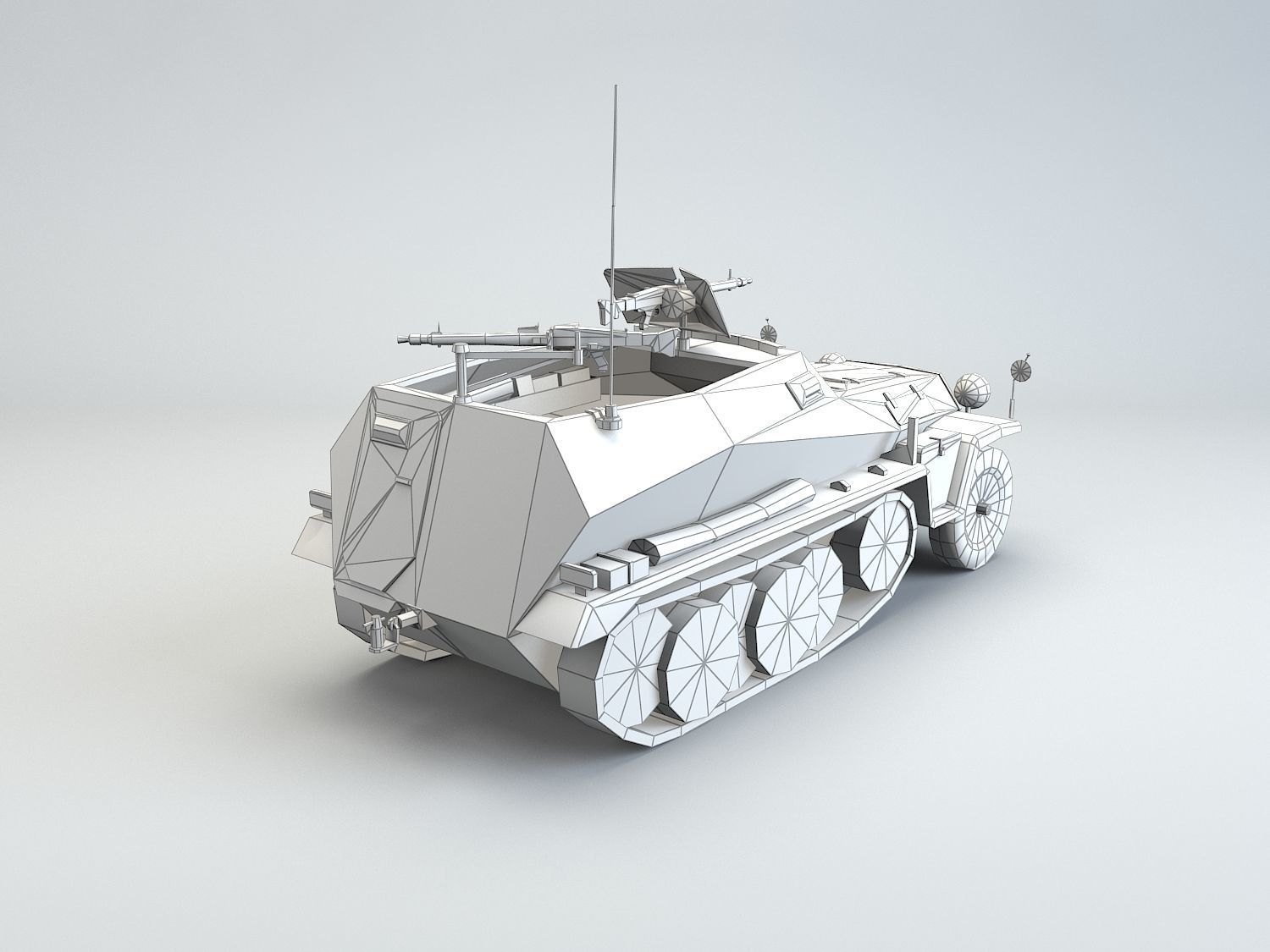 3D model Low Poly Schutzenpanzerwagen SdKfz 250 1 VR / AR / low-poly ...