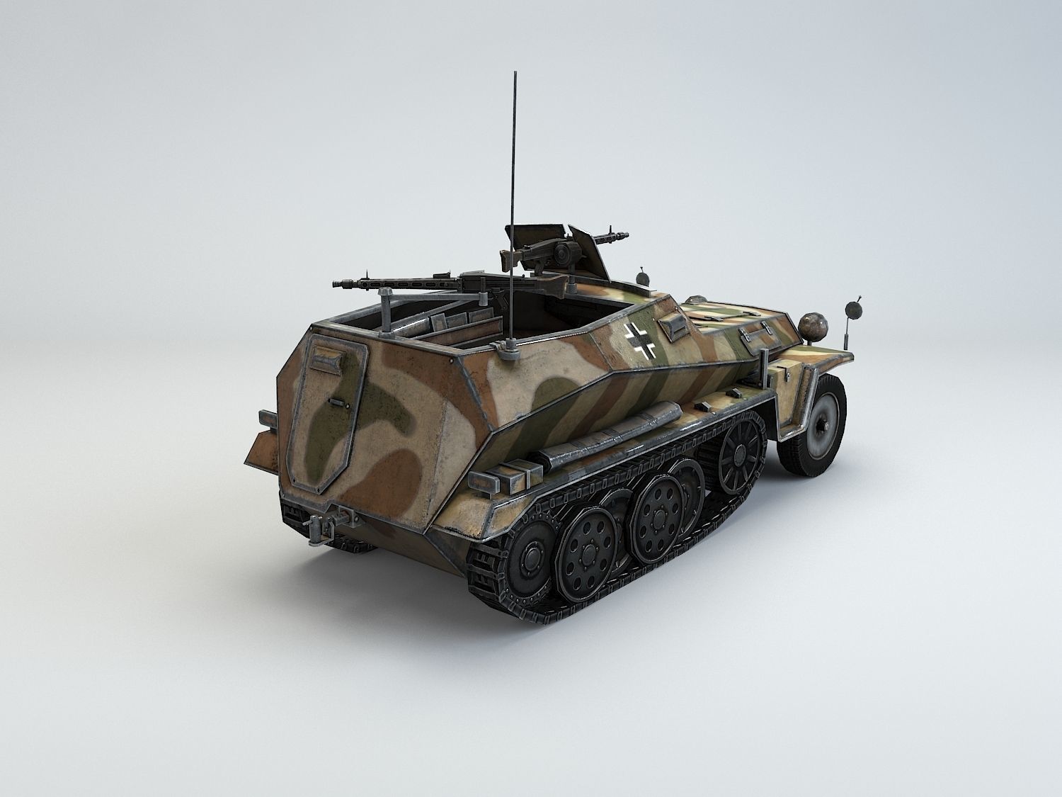 3D model Low Poly Schutzenpanzerwagen SdKfz 250 1 VR / AR / low-poly ...