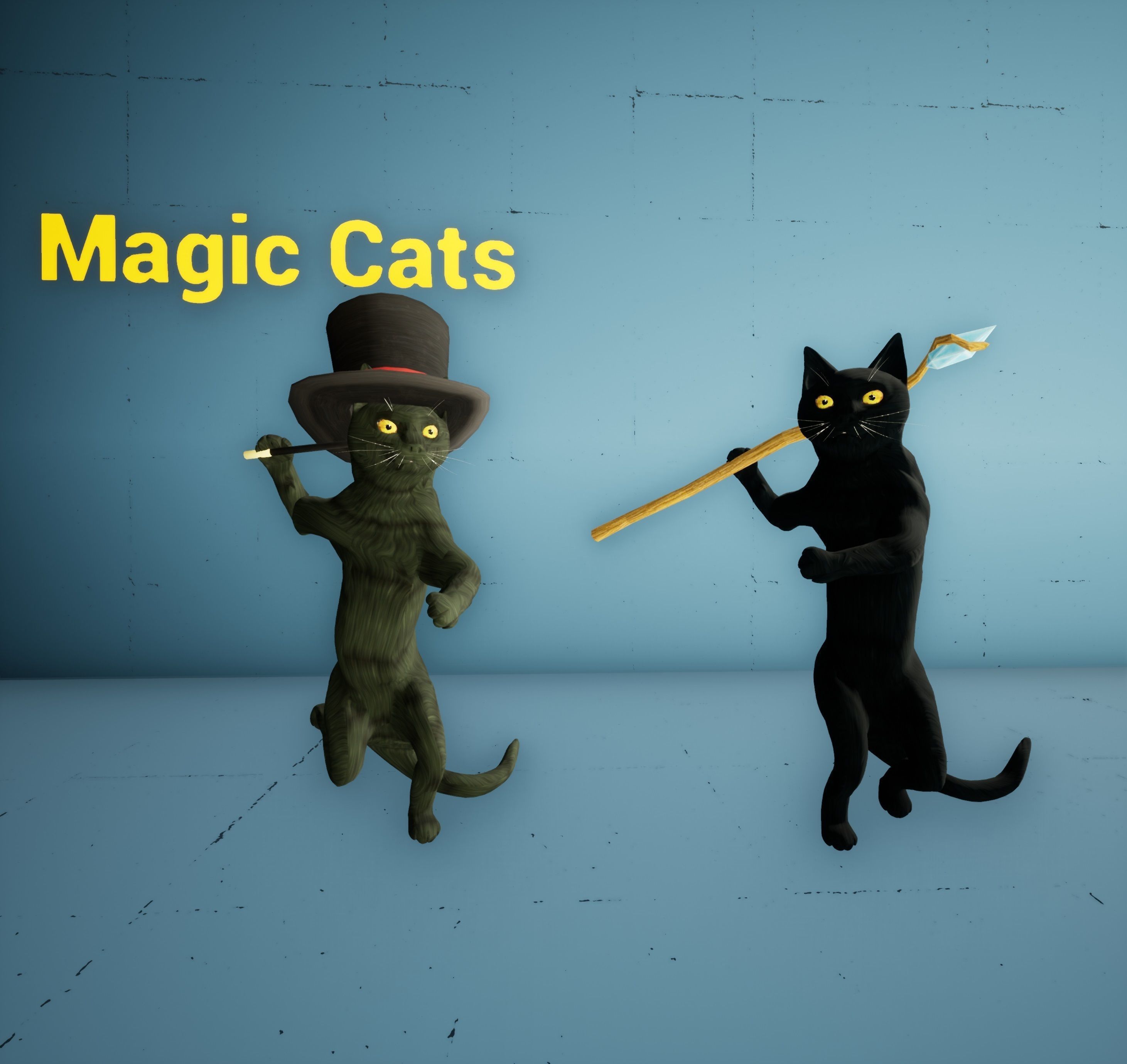 Magic Cats 55 Animations with Props Wizard RPG 3D model 1
