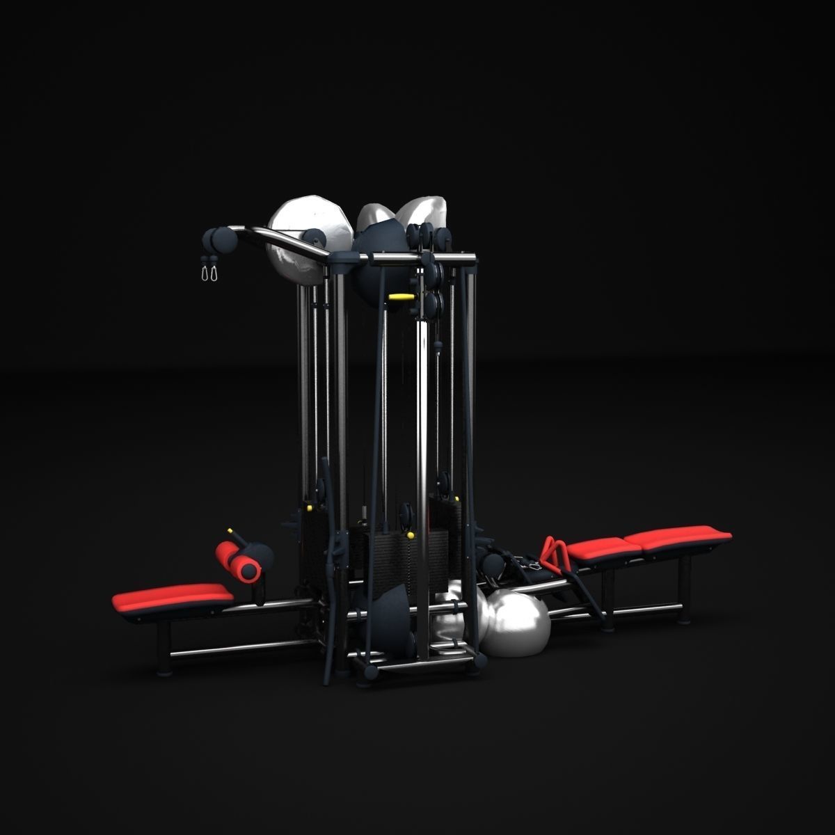 Multistation Fitness Cable Machine 3D model | CGTrader