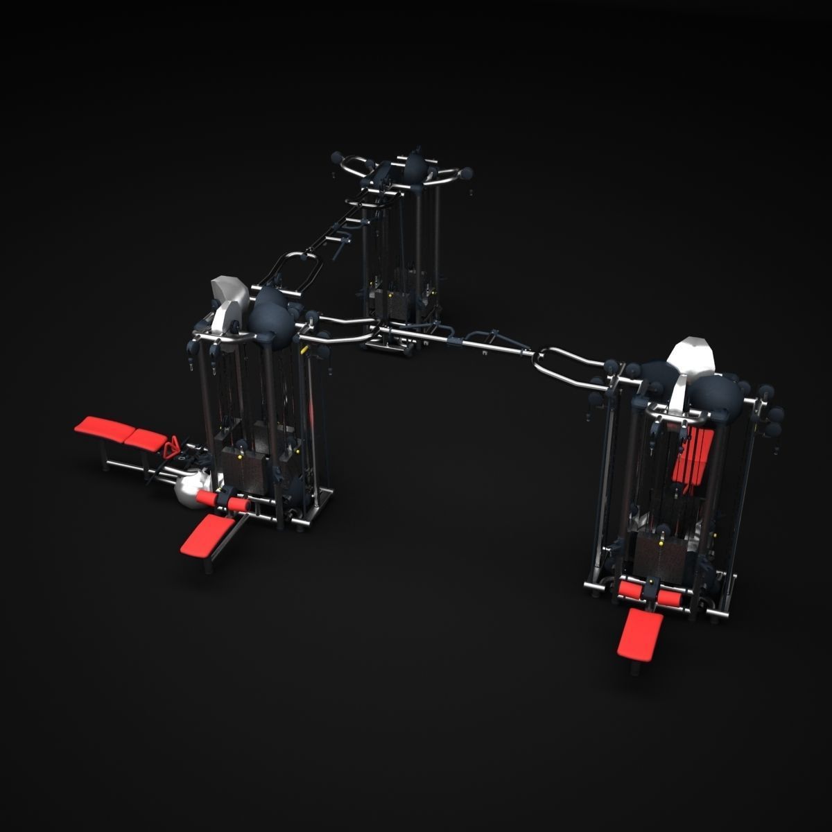 Multistation Fitness Cable Machine 3D model | CGTrader