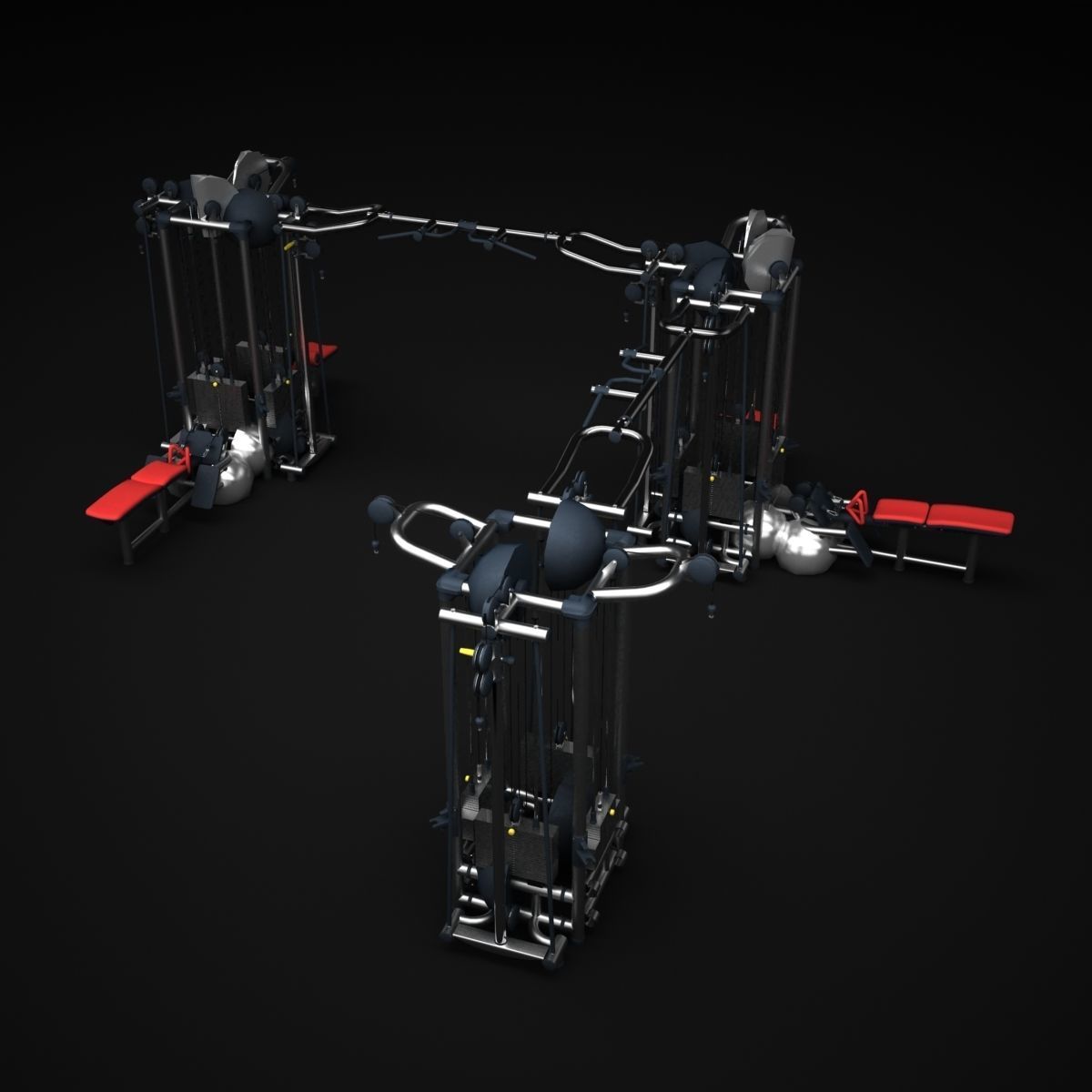 Multistation Fitness Cable Machine 3D model | CGTrader