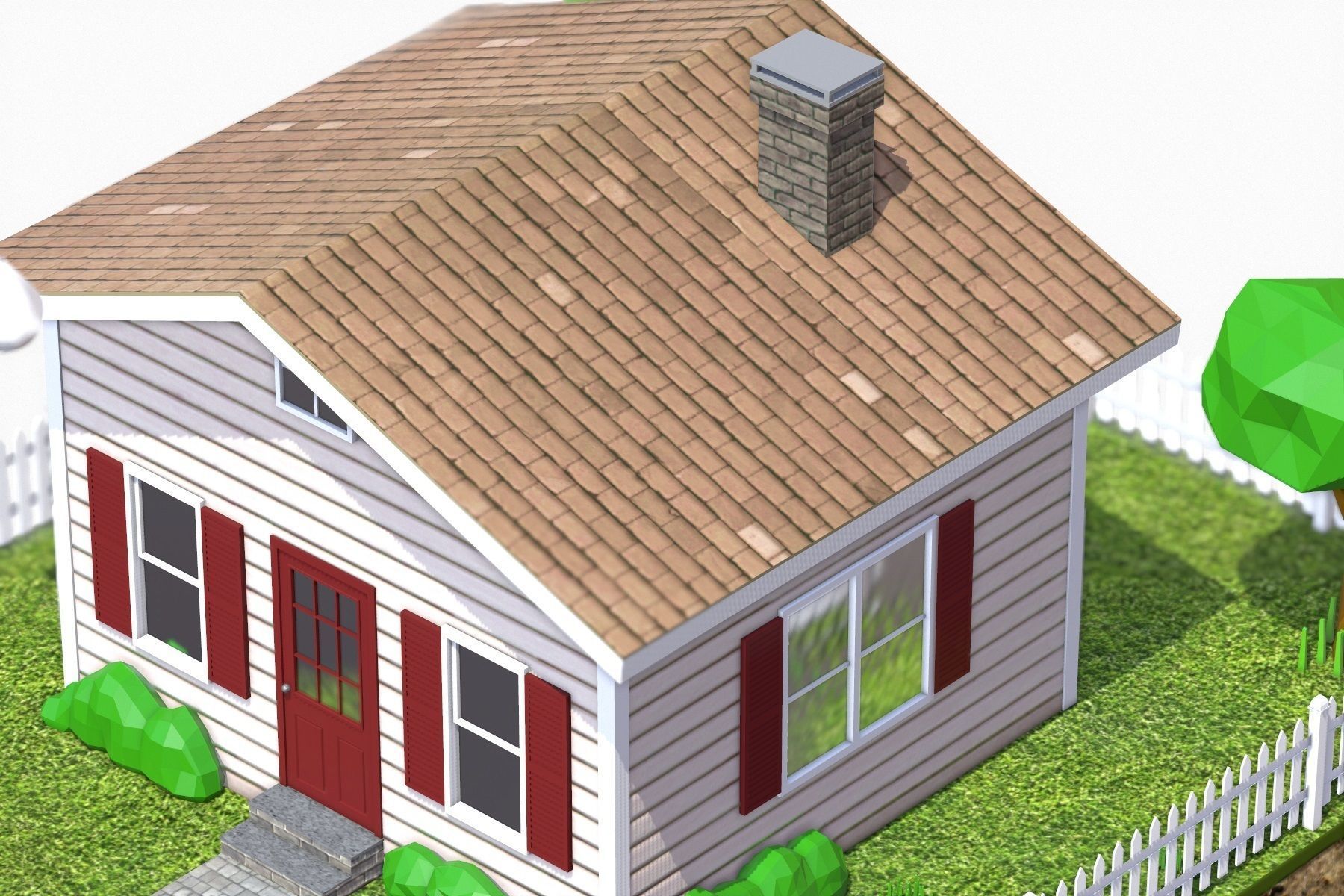 3D model Low Poly House V2 VR / AR / low-poly | CGTrader