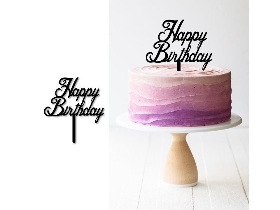 Birthday cake topper set of 3 3D model 3D printable | CGTrader