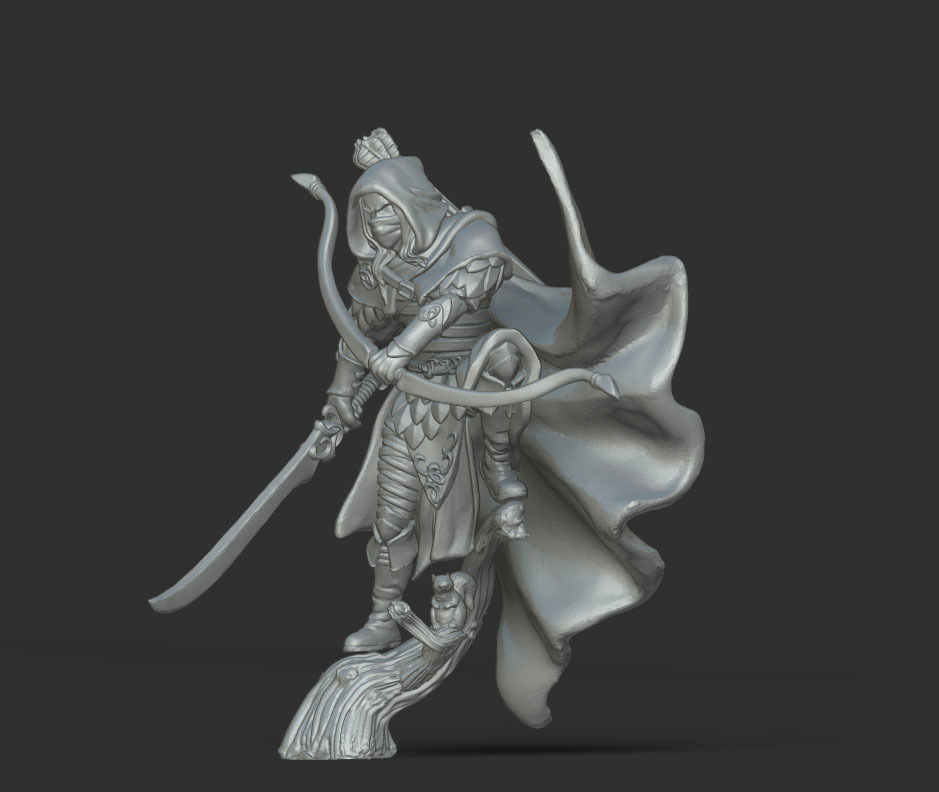 Heroic fantasy bundle - 4 fantasy miniatures 35mm scale 3D model 3D ...