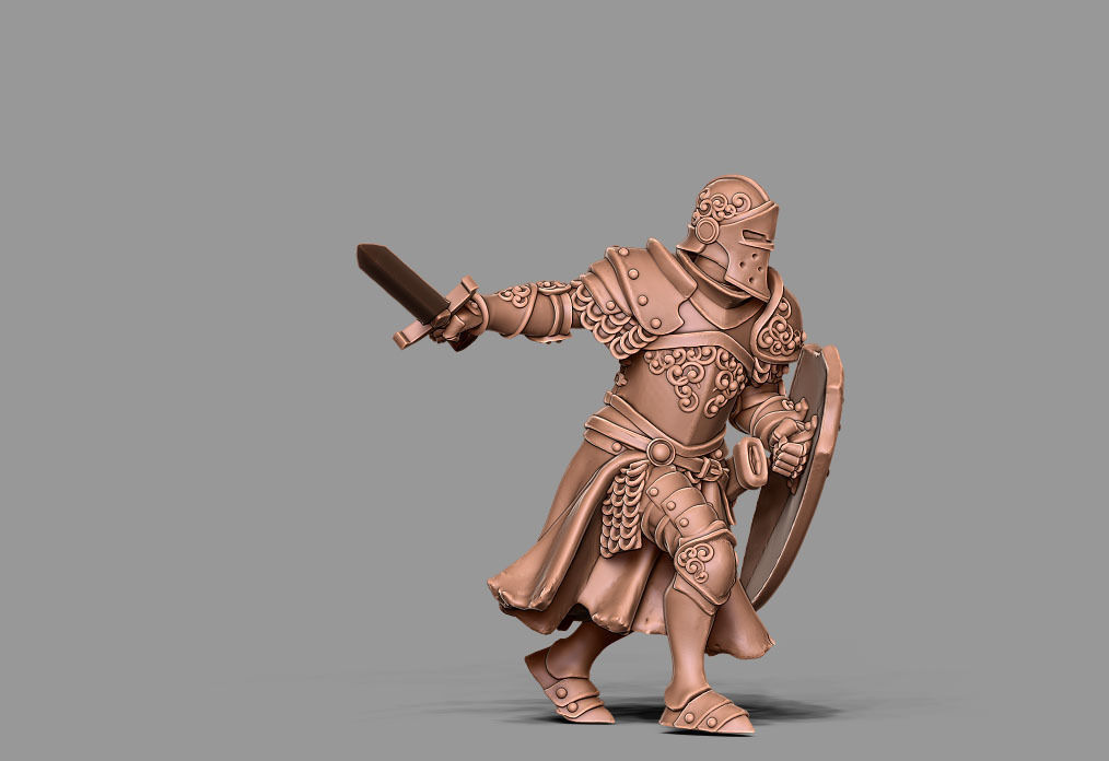 Heroic fantasy bundle - 4 fantasy miniatures 35mm scale 3D model 3D ...