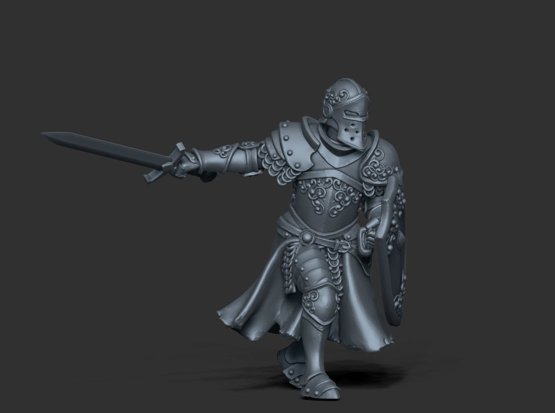 Heroic fantasy bundle - 4 fantasy miniatures 35mm scale 3D model 3D ...