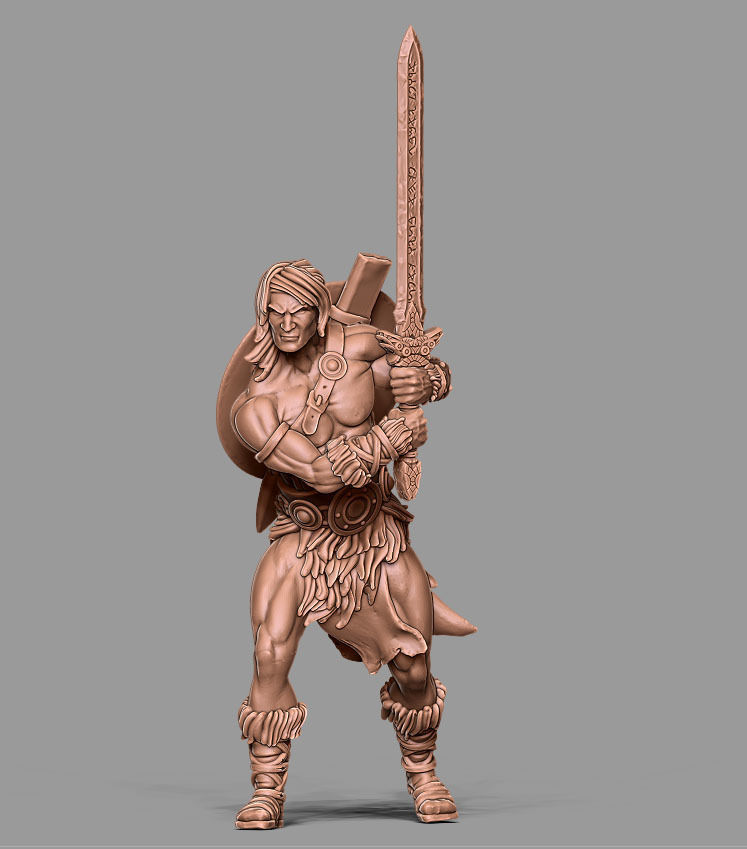 Heroic fantasy bundle - 4 fantasy miniatures 35mm scale 3D model 3D ...