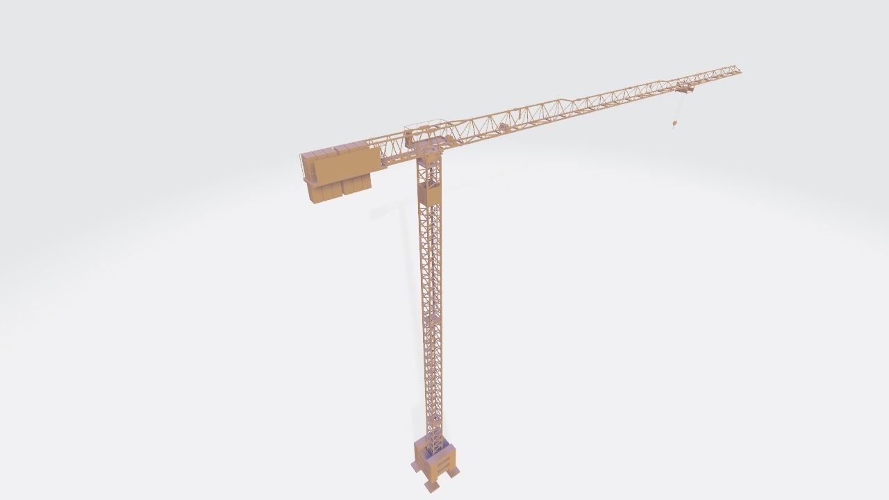 Flat Top Tower Crane 2 - Construction Crane 3D model | CGTrader