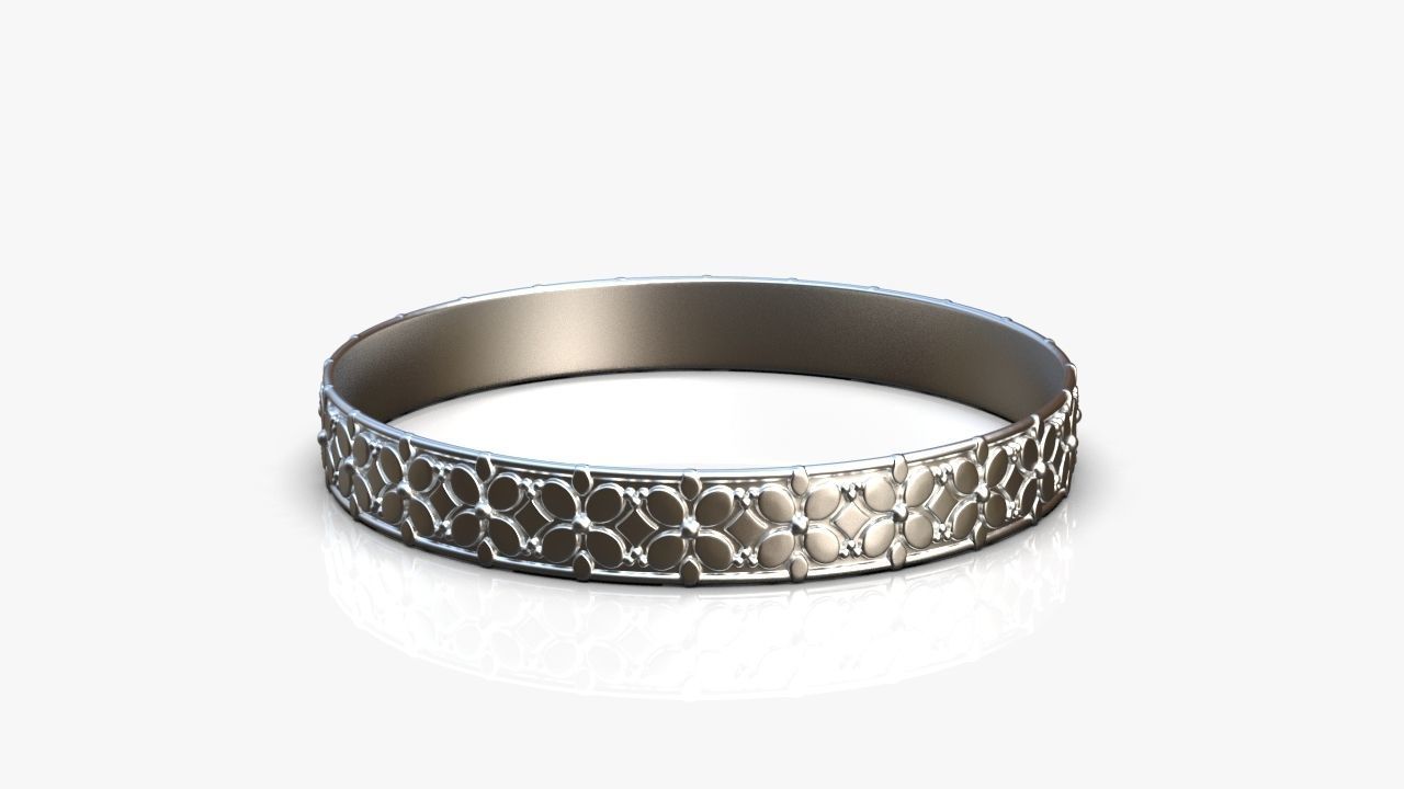 Bangle silver and ring 3D model 3D printable | CGTrader
