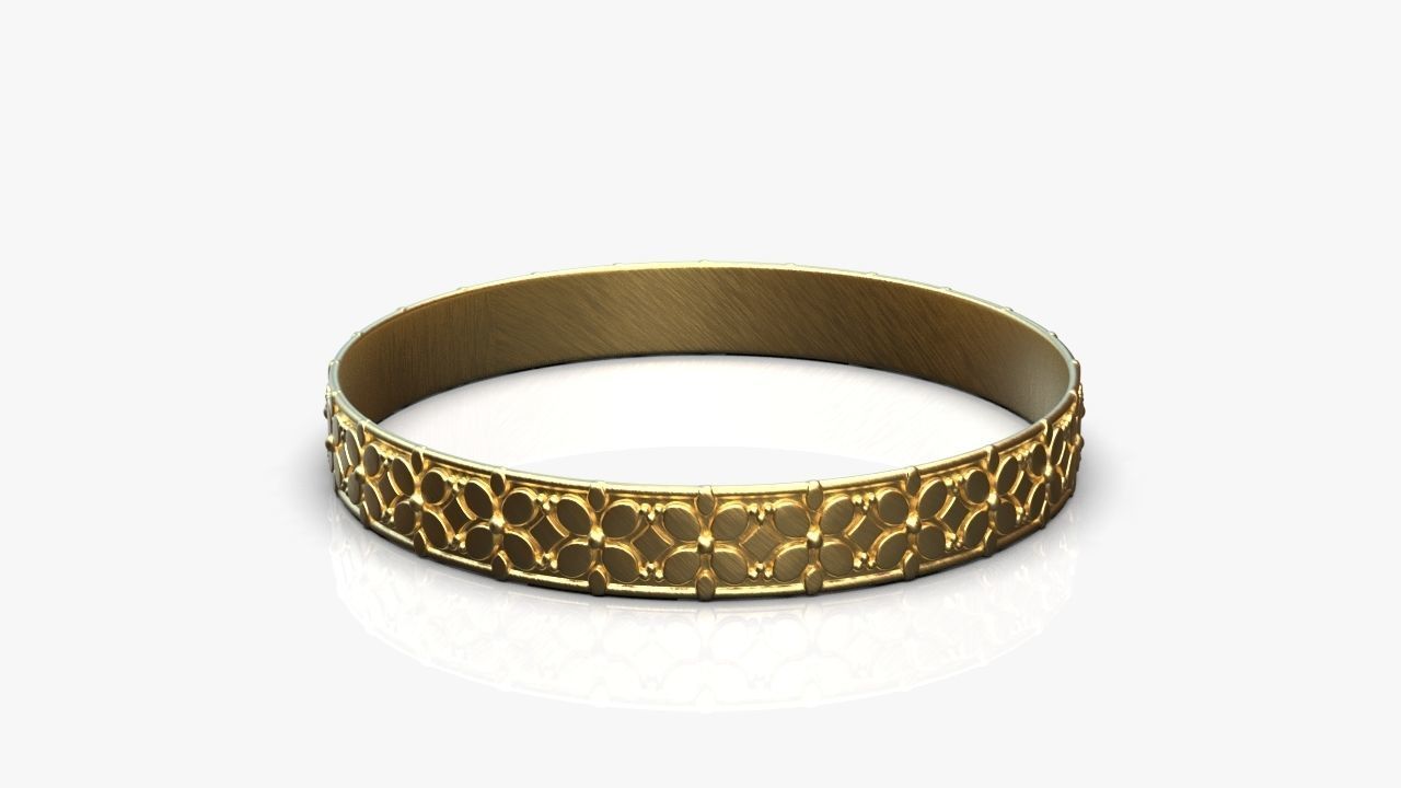 Bangle silver and ring 3D model 3D printable | CGTrader