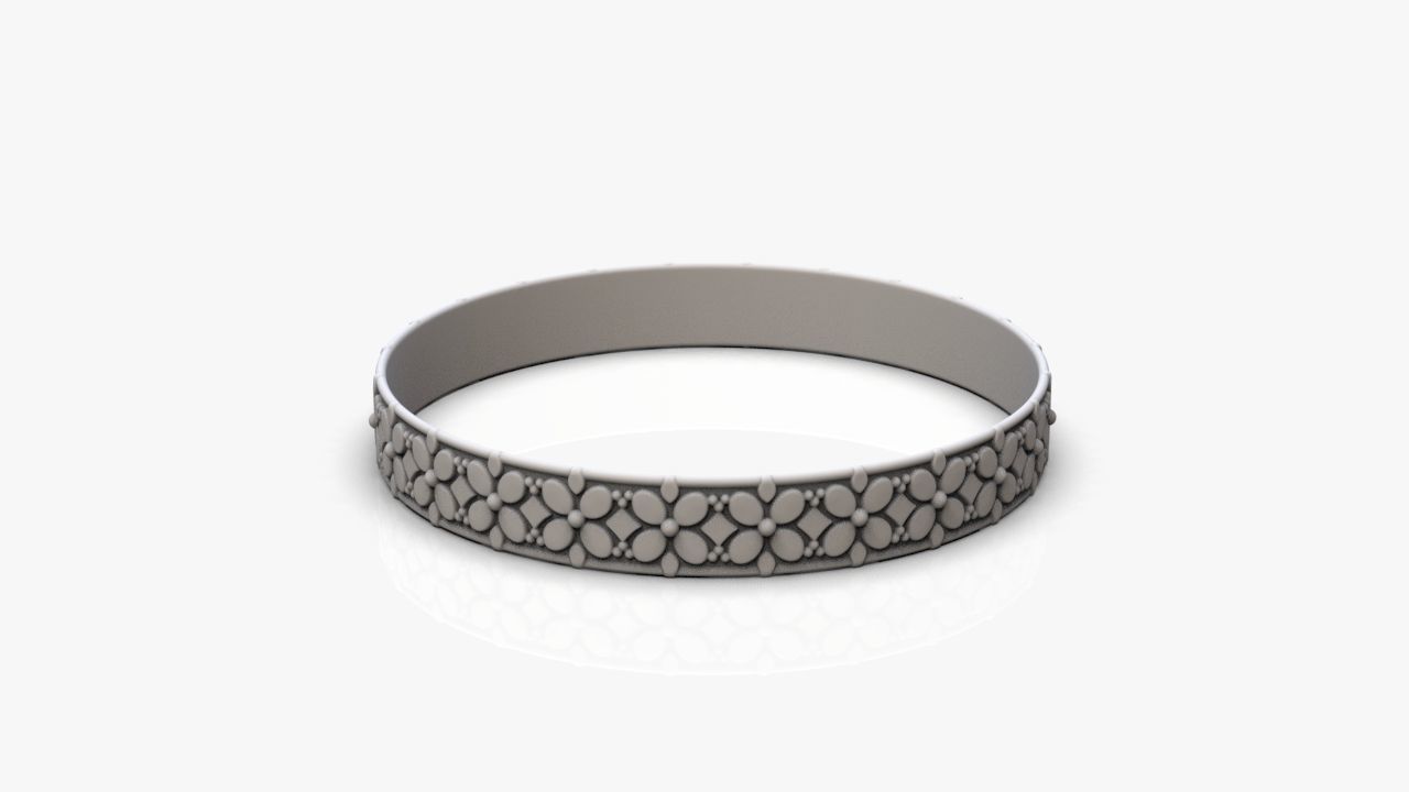 Bangle silver and ring 3D model 3D printable | CGTrader