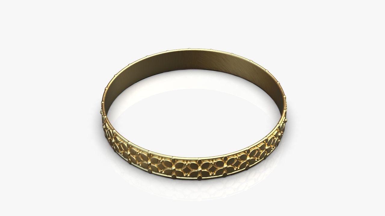 Bangle silver and ring 3D model 3D printable | CGTrader