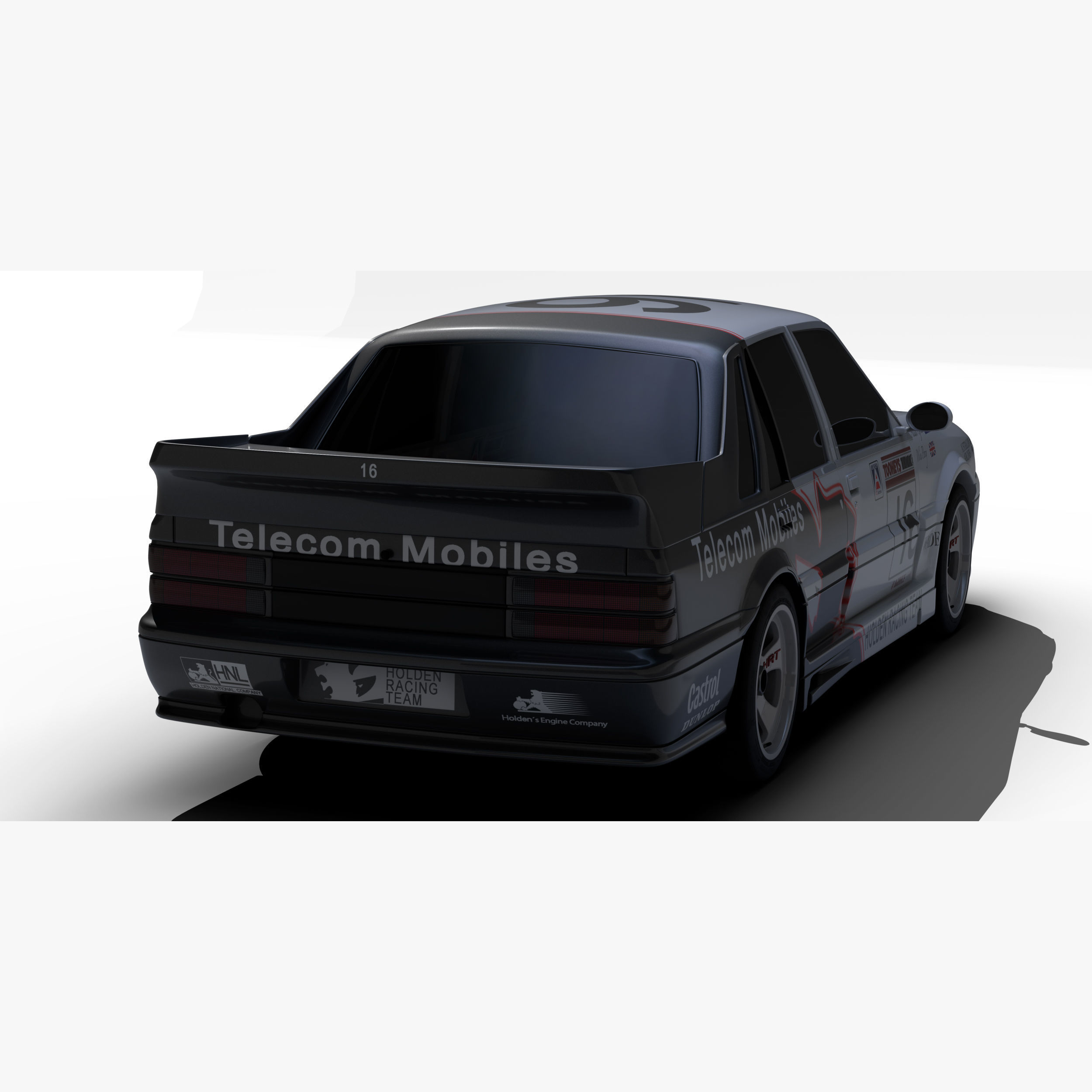 3D model Holden Commodore VL Race Car 1990 VR / AR / low-poly rigged ...