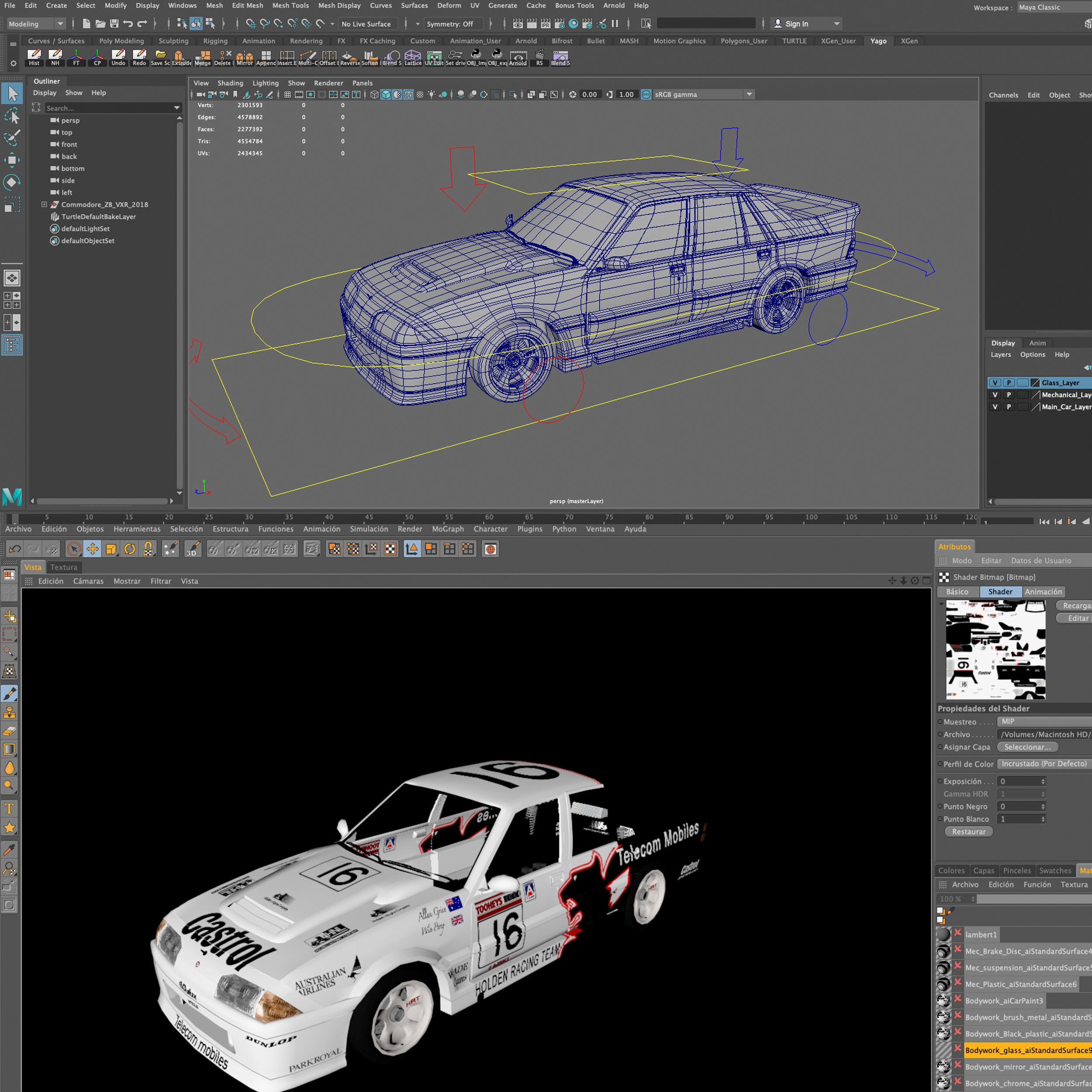 3D model Holden Commodore VL Race Car 1990 VR / AR / low-poly rigged ...