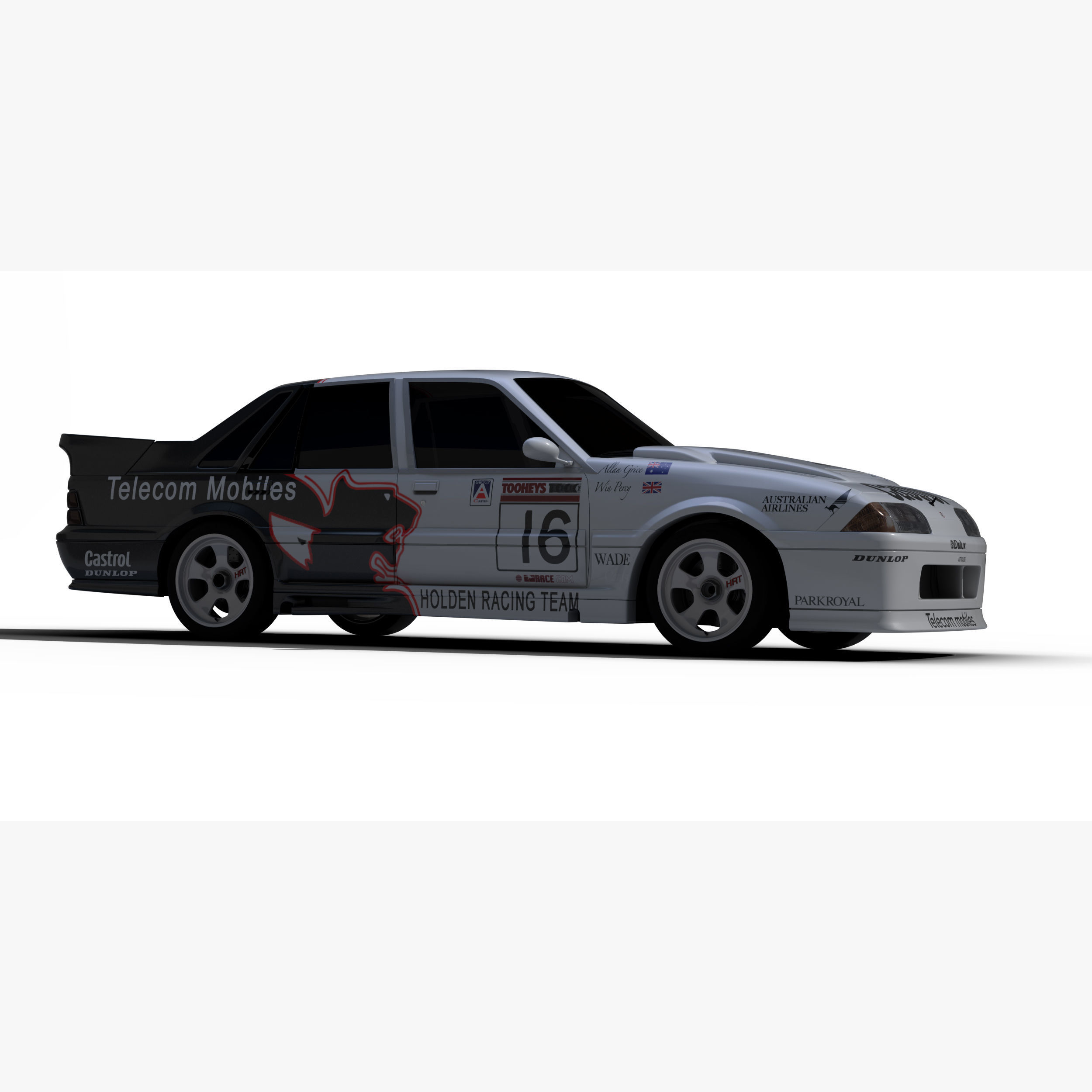 3D model Holden Commodore VL Race Car 1990 VR / AR / low-poly rigged ...