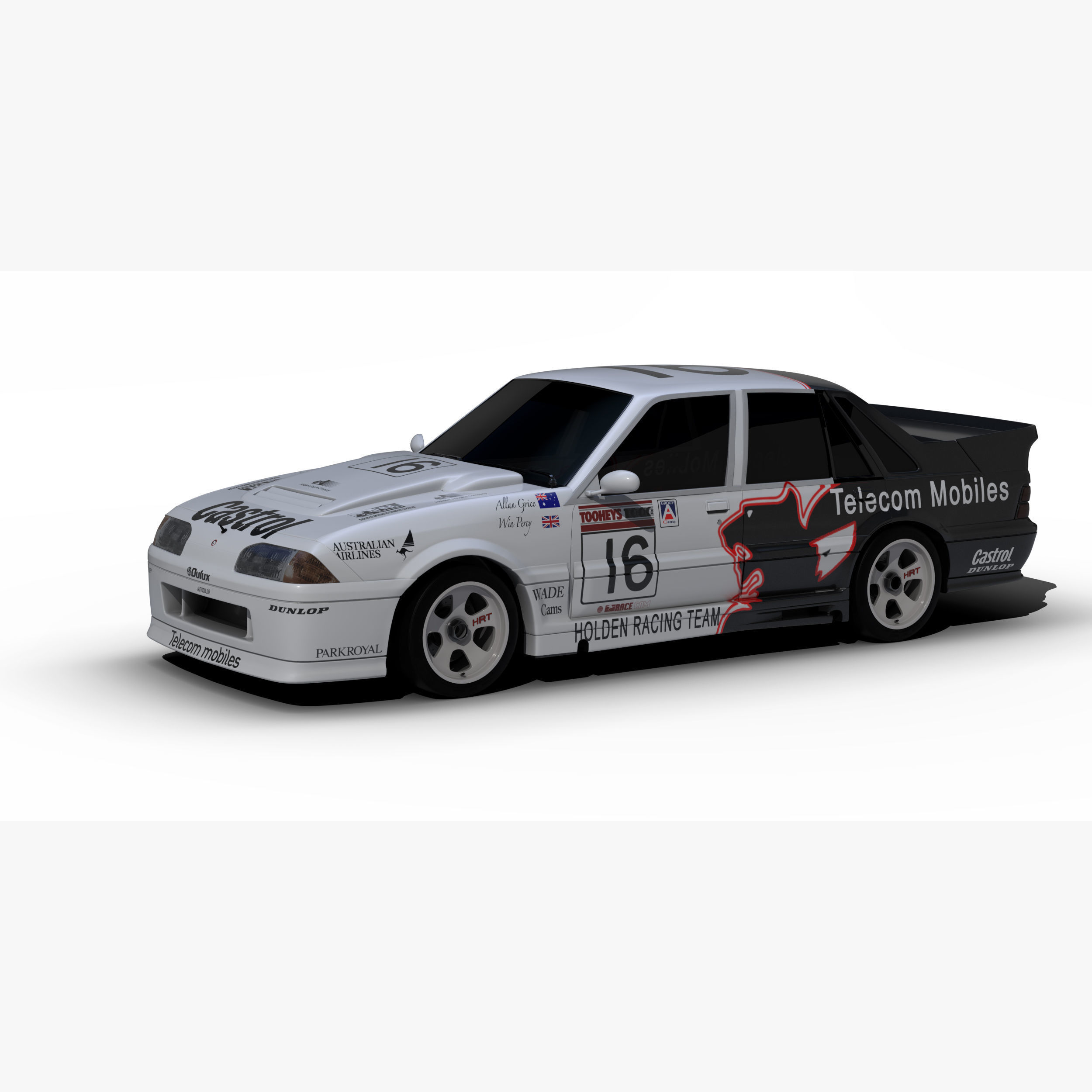 3D model Holden Commodore VL Race Car 1990 VR / AR / low-poly rigged ...