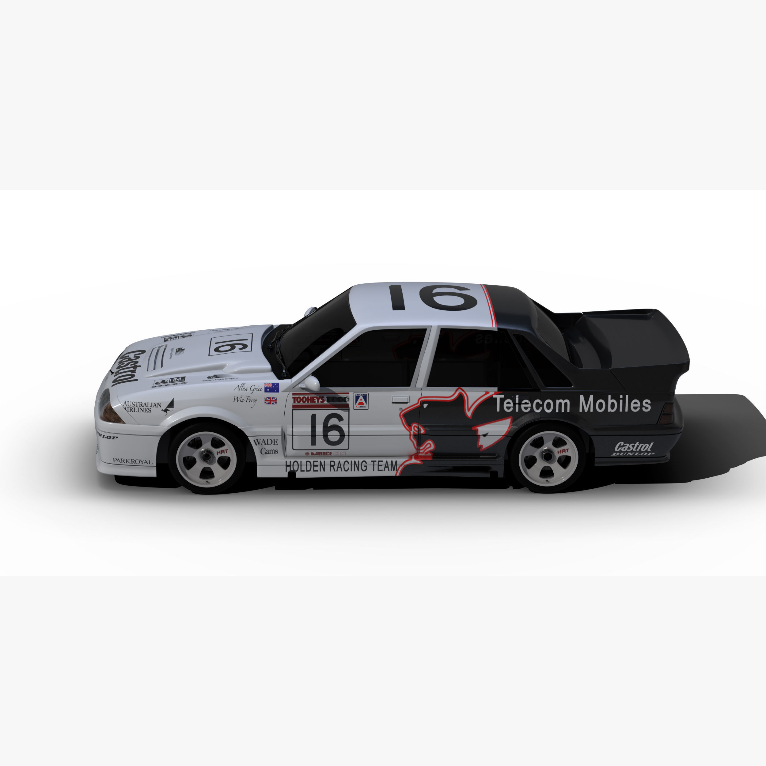 3D model Holden Commodore VL Race Car 1990 VR / AR / low-poly rigged ...