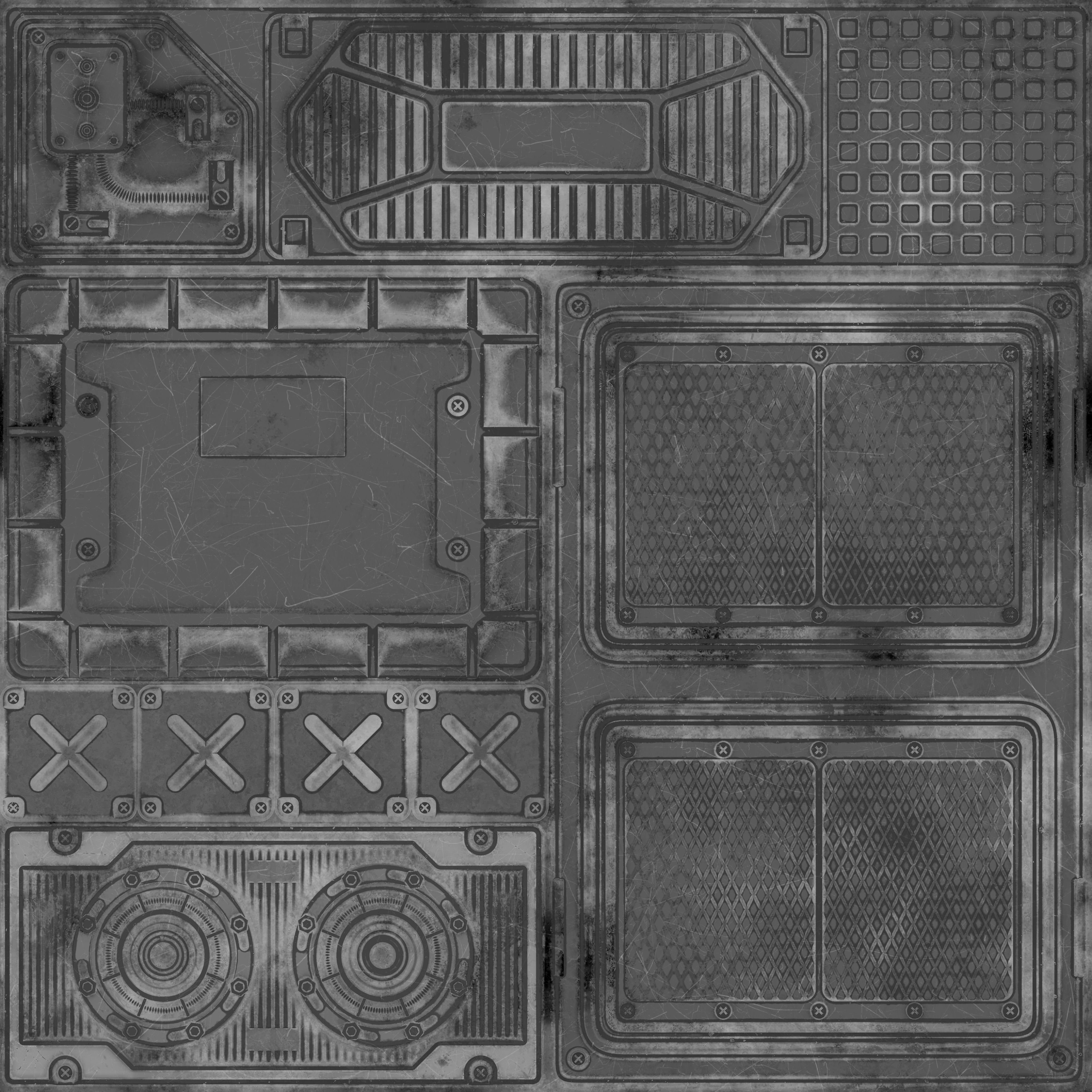 3D model Scifi Wall Panel Texture Set 1 VR / AR / low-poly | CGTrader