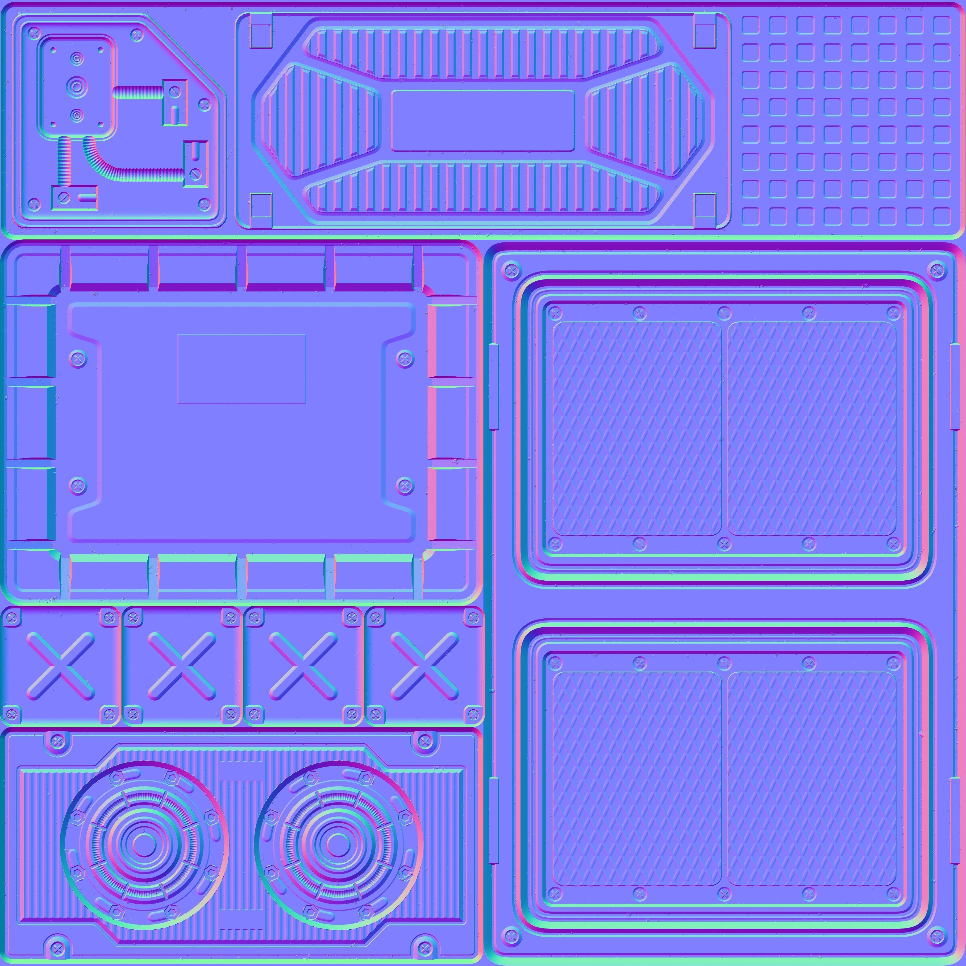 3D model Scifi Wall Panel Texture Set 1 VR / AR / low-poly | CGTrader