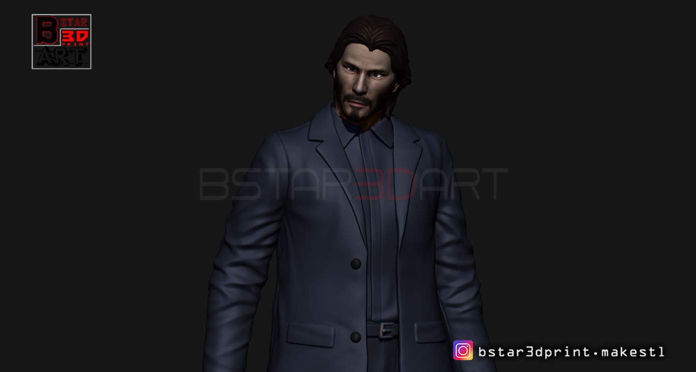 Keanu Reeves - John Wick 3D model 3D printable | CGTrader