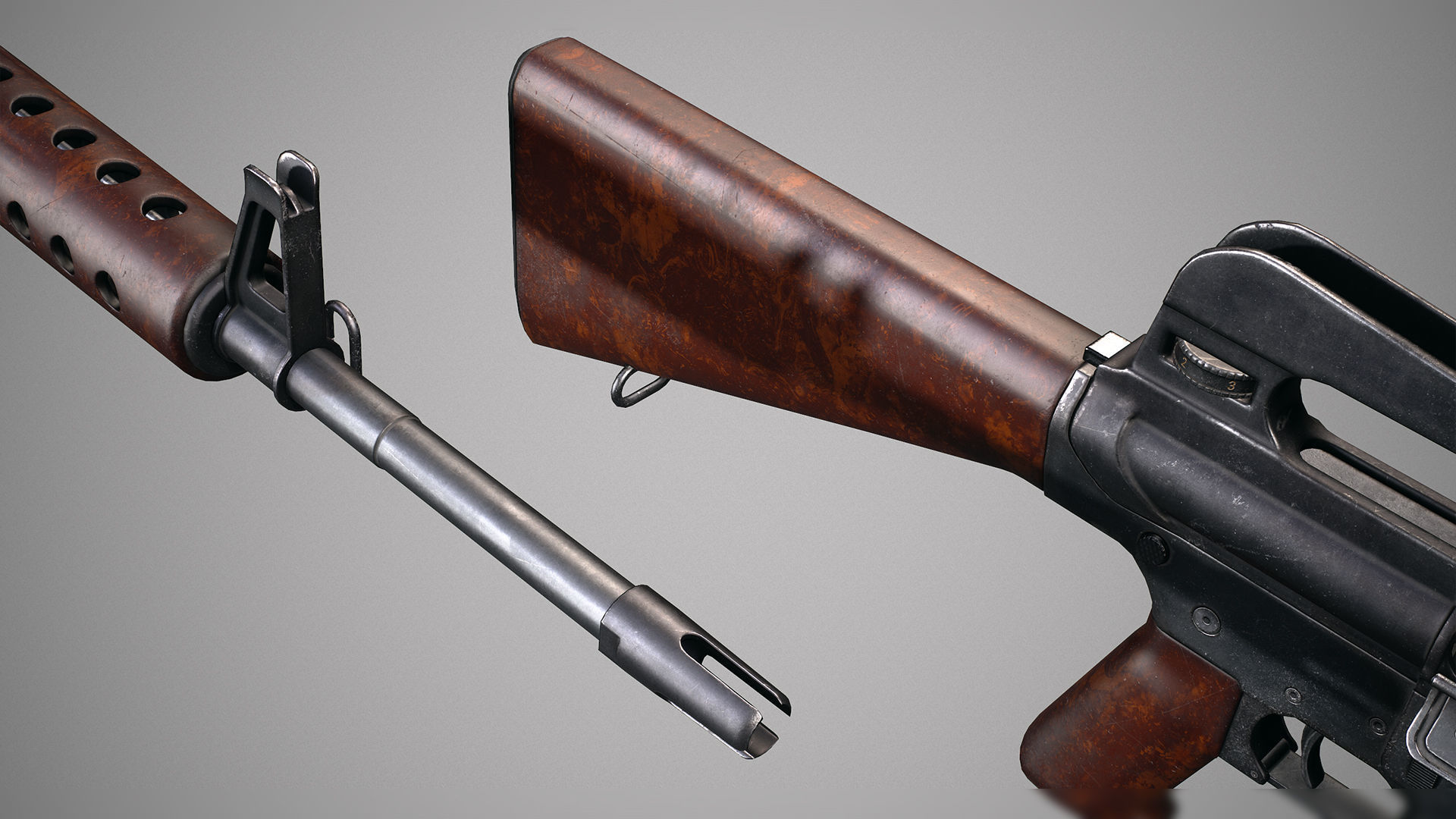 3D model PBR ArmaLite AR-10 VR / AR / low-poly | CGTrader