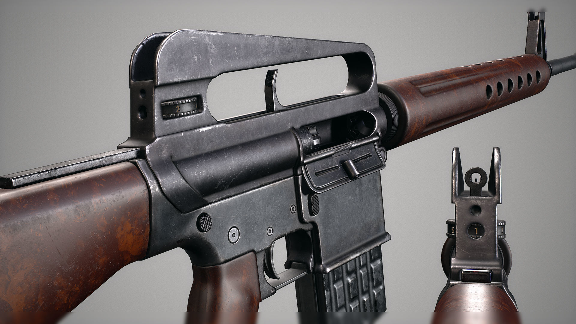 3D model PBR ArmaLite AR-10 VR / AR / low-poly | CGTrader