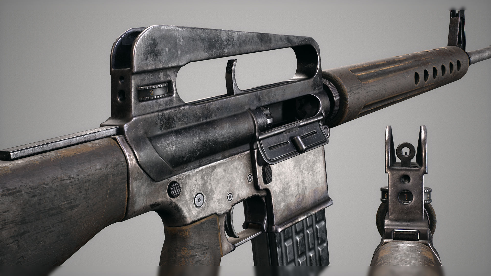 3D model PBR ArmaLite AR-10 VR / AR / low-poly | CGTrader